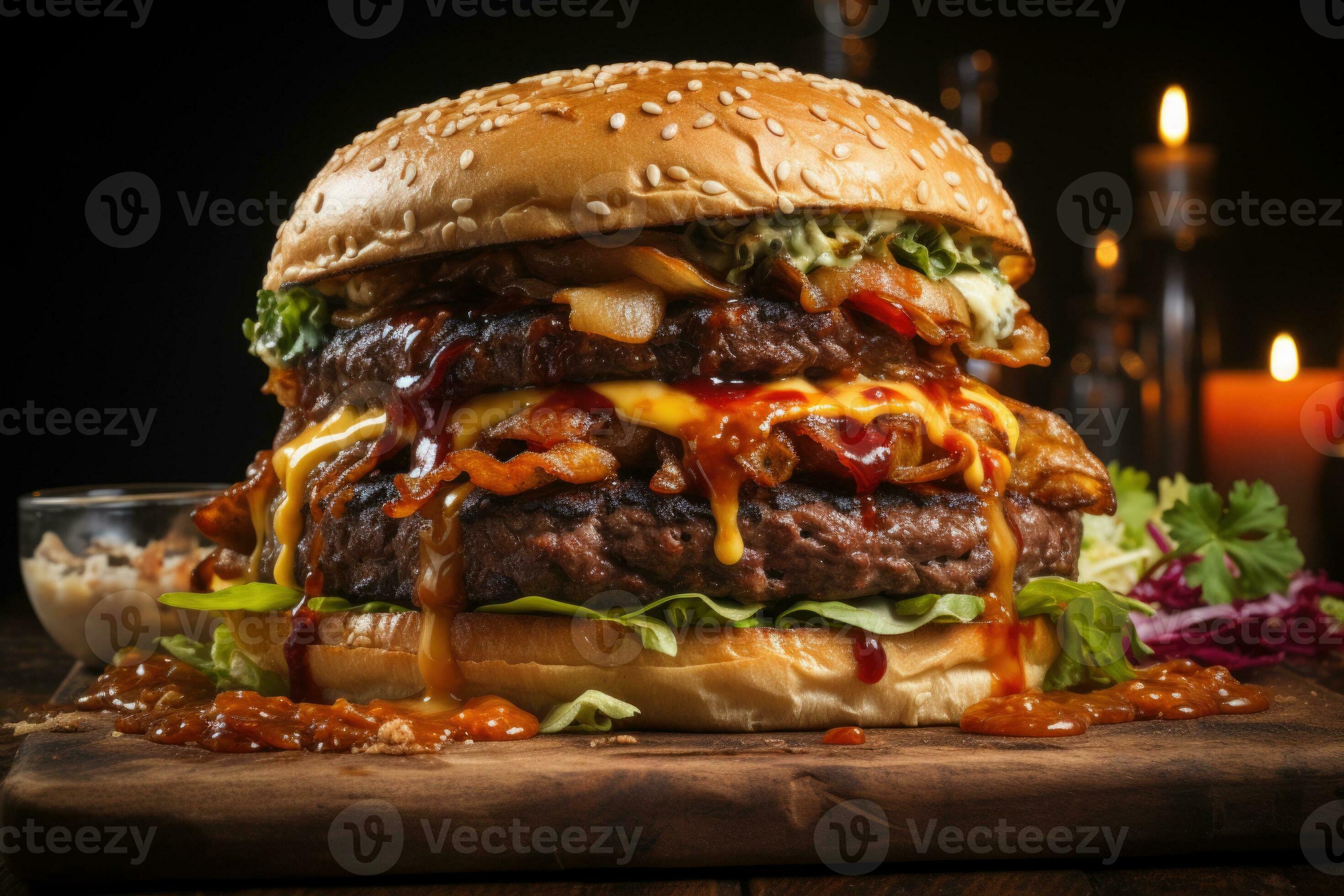 AI generated Delicious Burger Feast Realistic Homemade Beef Burger ...