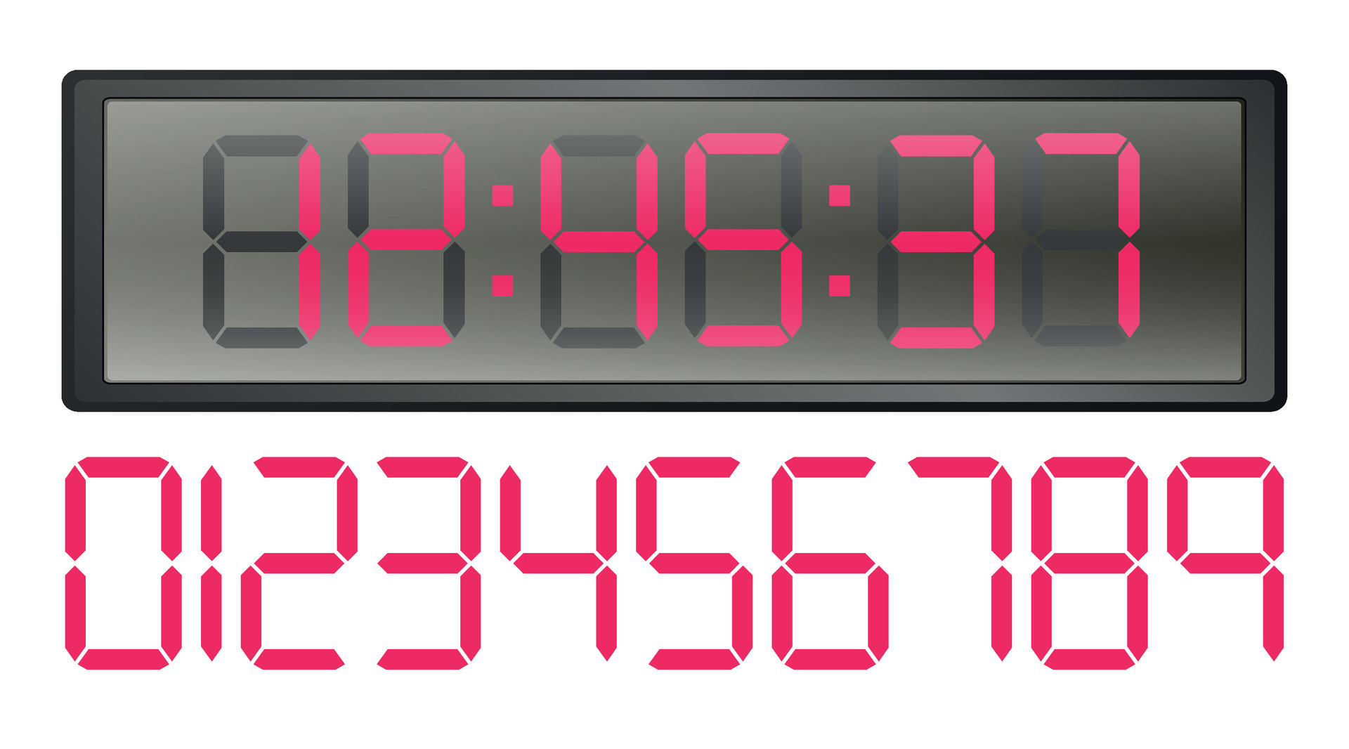 Digital clocks display with a set of digital numbers 35150469 Vector ...