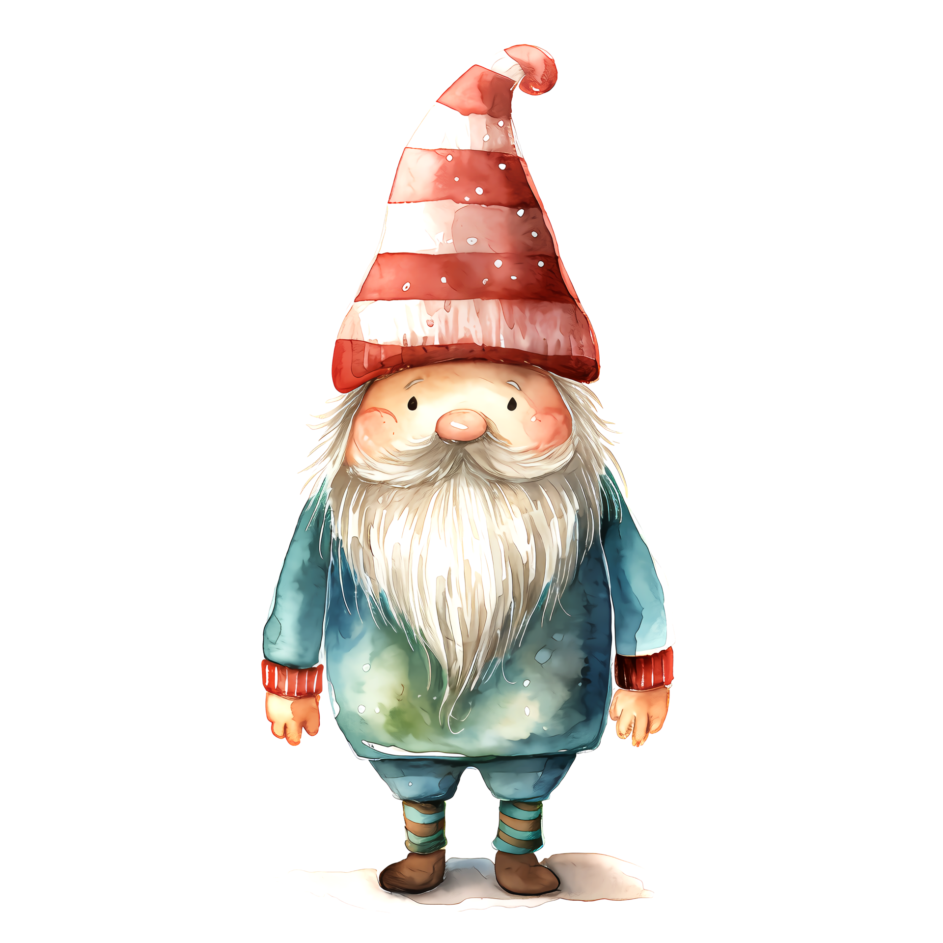 Ai Generated Watercolor Christmas Gnome Clipart Ai Generated