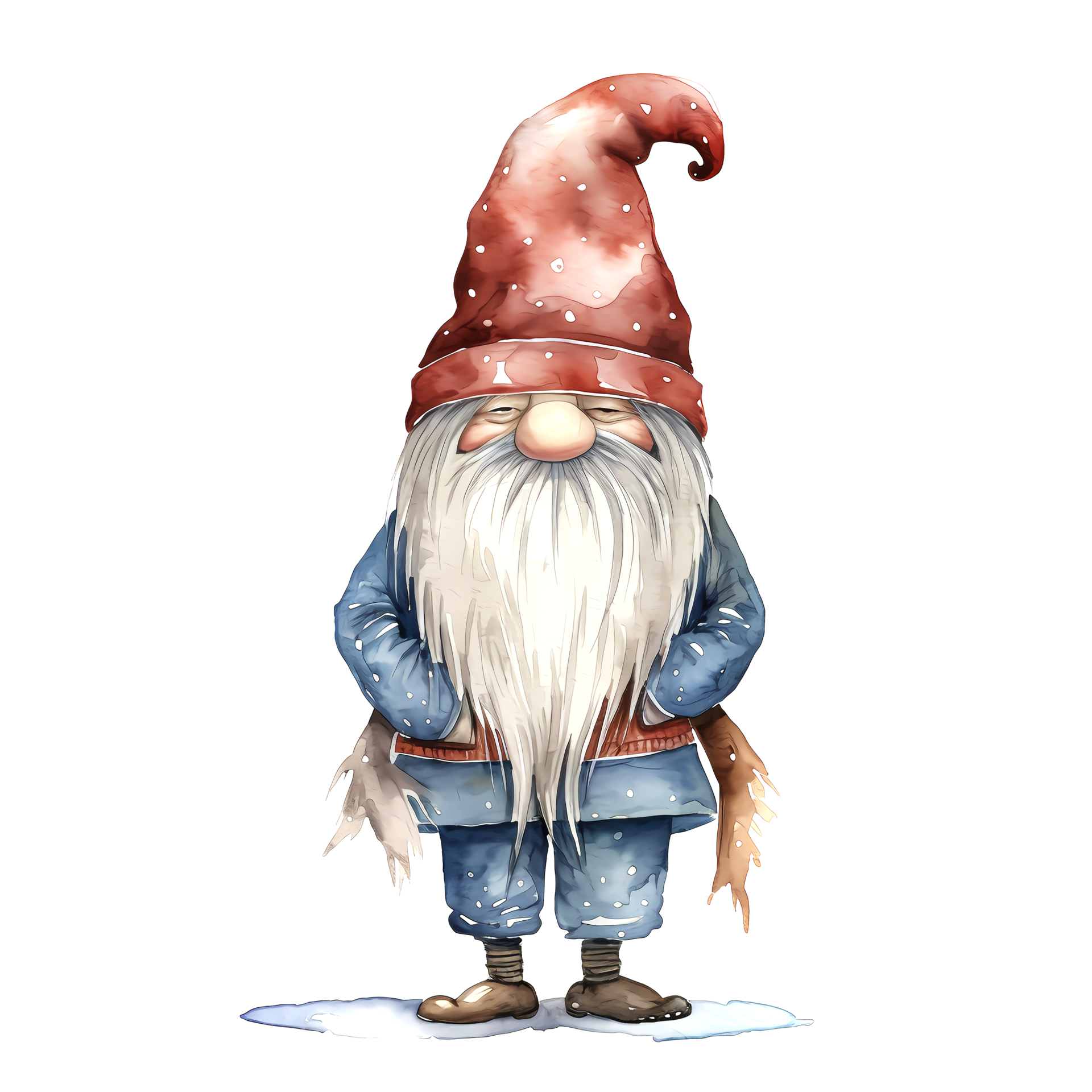 Ai Generated Watercolor Christmas Gnome Clipart Ai Generated