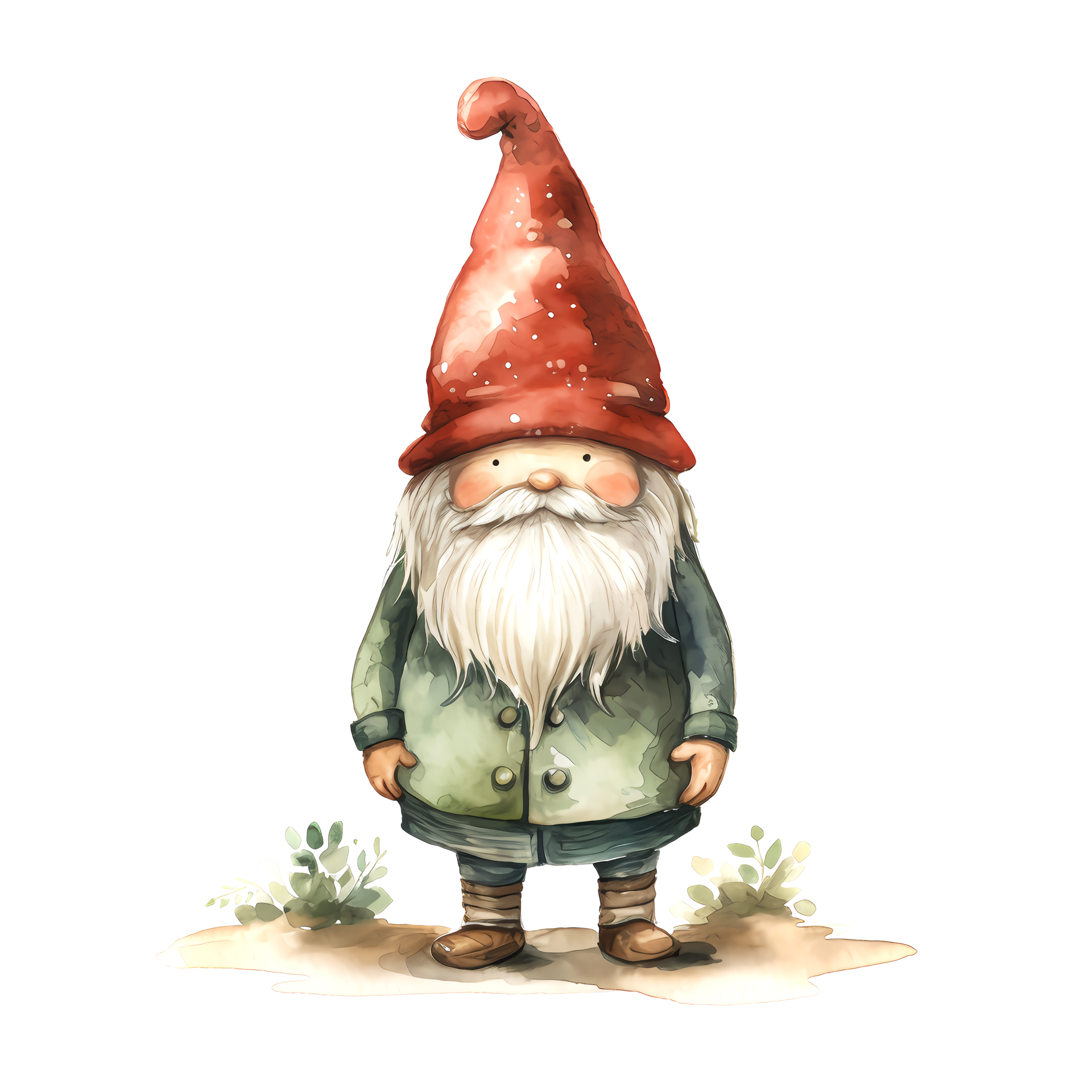 Ai Generated Watercolor Christmas Gnome Clipart Ai Generated