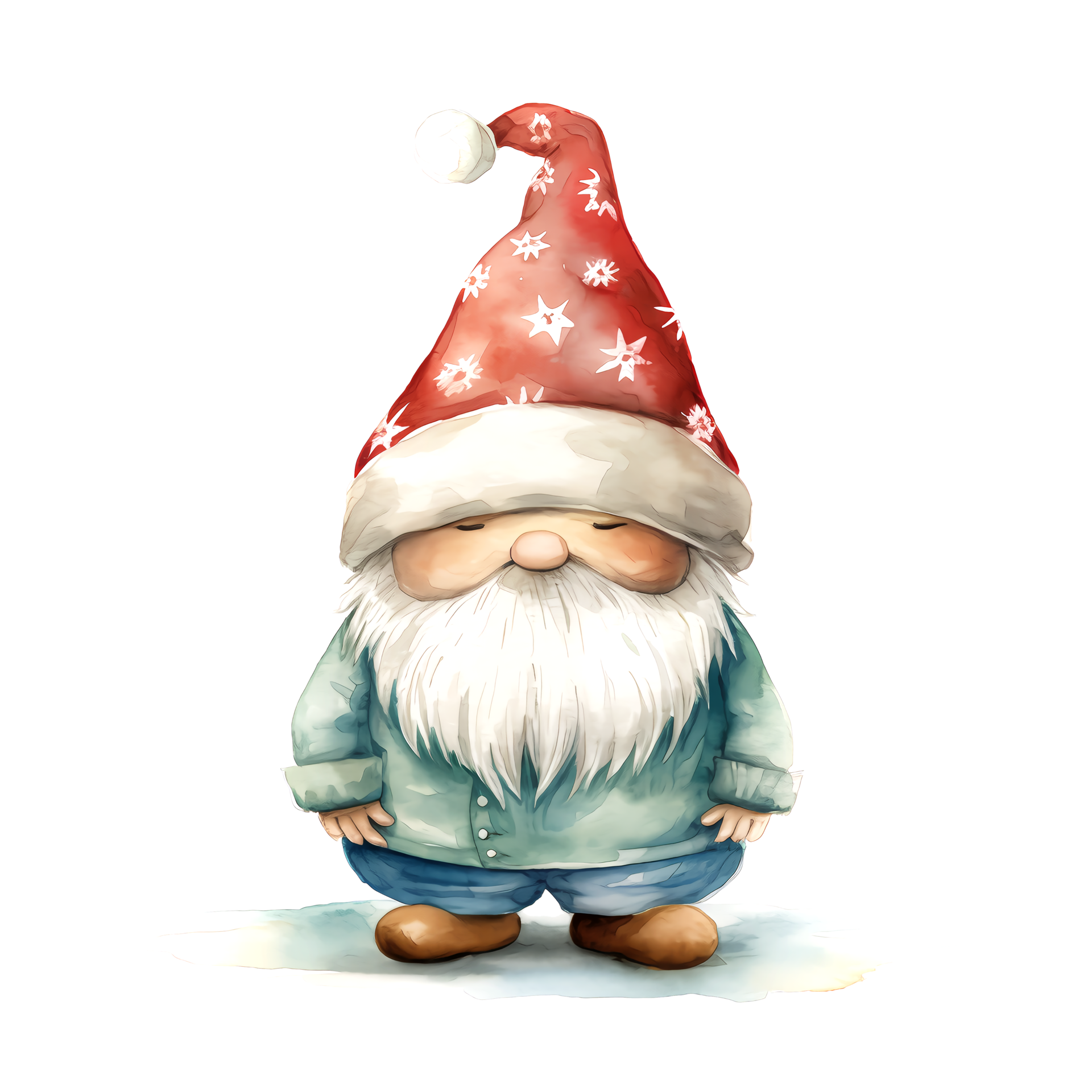 Ai Generated Watercolor Christmas Gnome Clipart Ai Generated