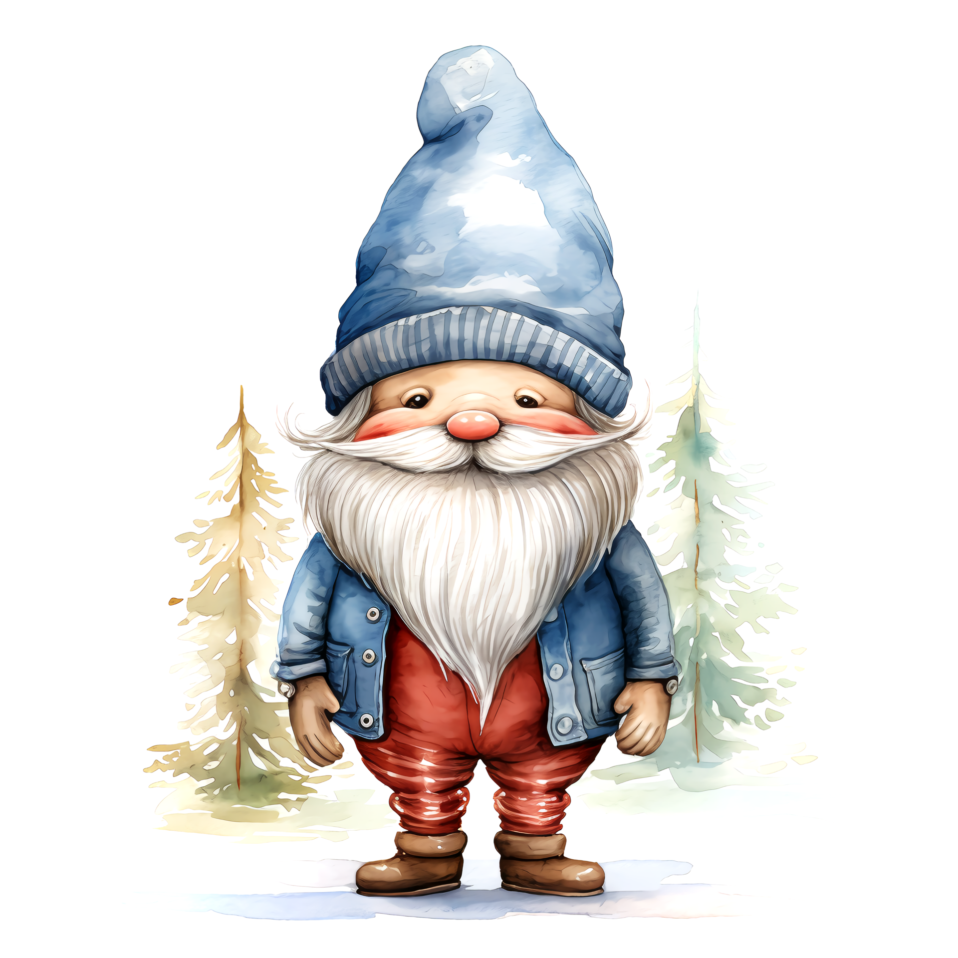 Ai Generated Watercolor Christmas Gnome Clipart Ai Generated