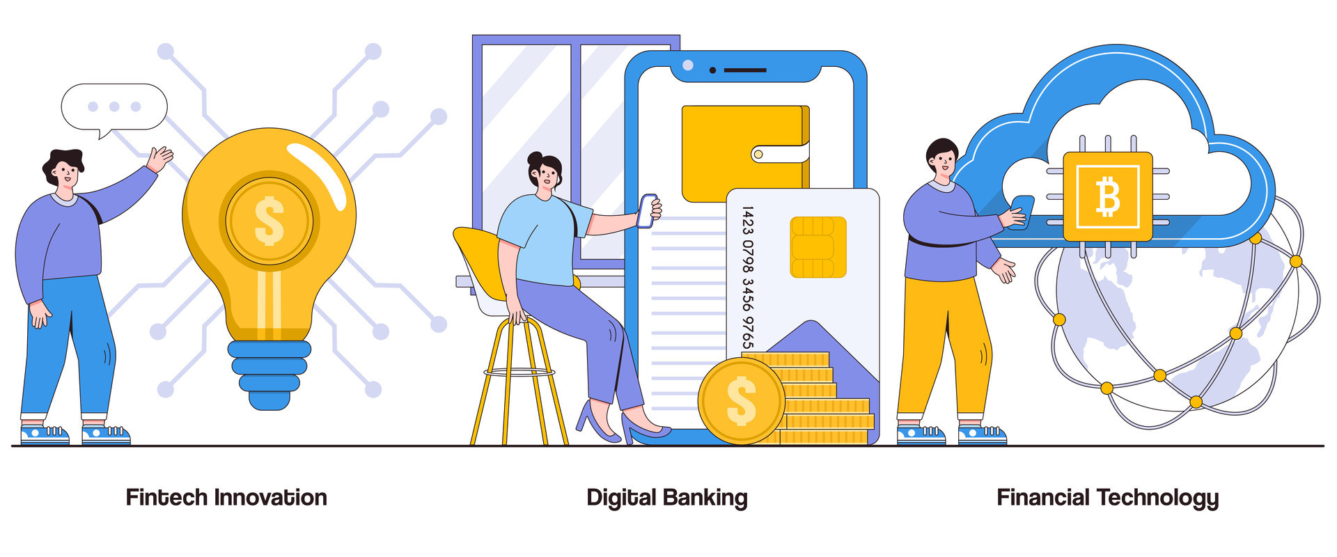 Fintech Innovation Digital Banking Financial Technology Concept With