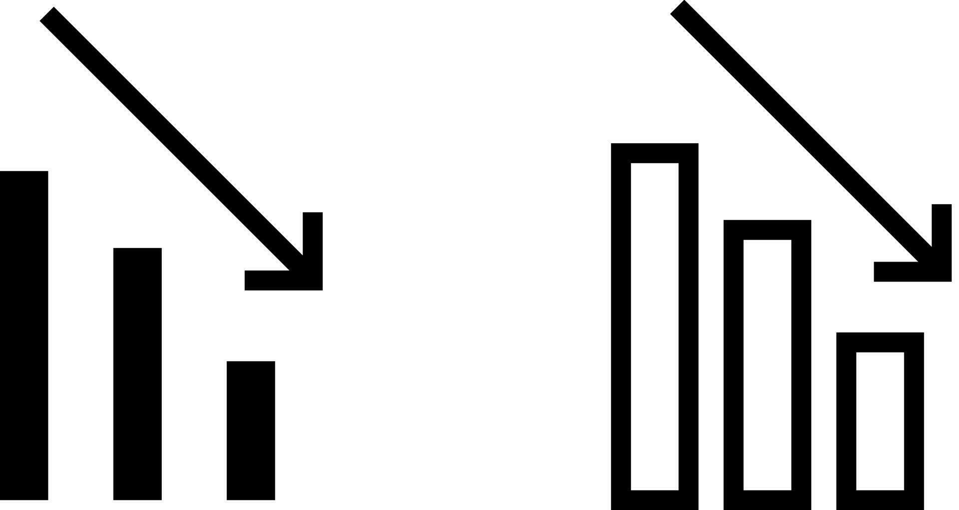 decrease graph, chart down sign symbol, glyph and line style. Vector illustration 35151861 ...