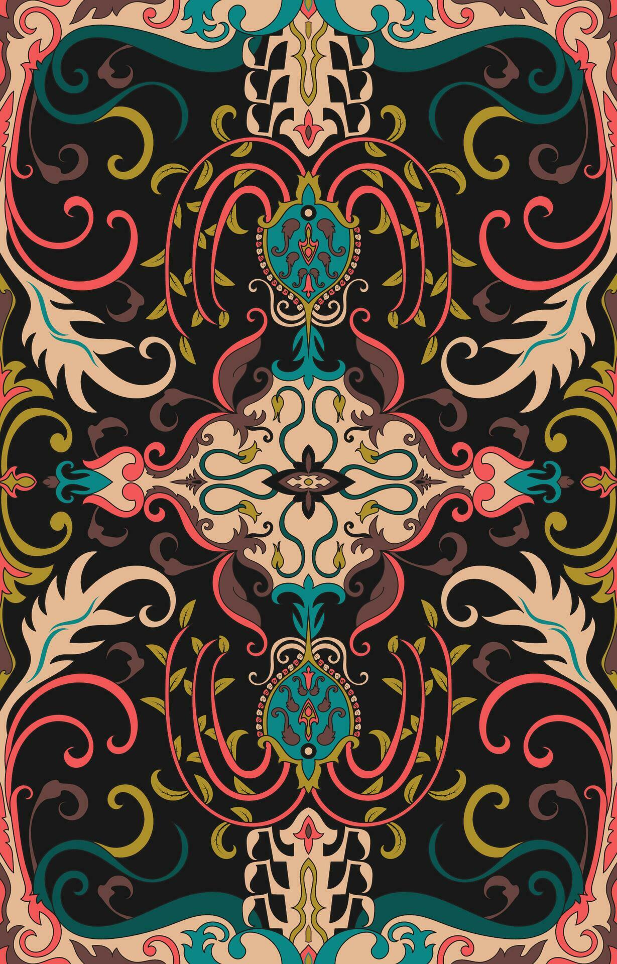 Navajo Pattern Persian Rug Aztec Amless Geometric Pattern