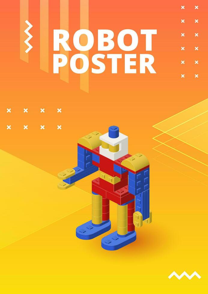 Robot poster for print and design. Vector illustration. 35154856 Vector ...