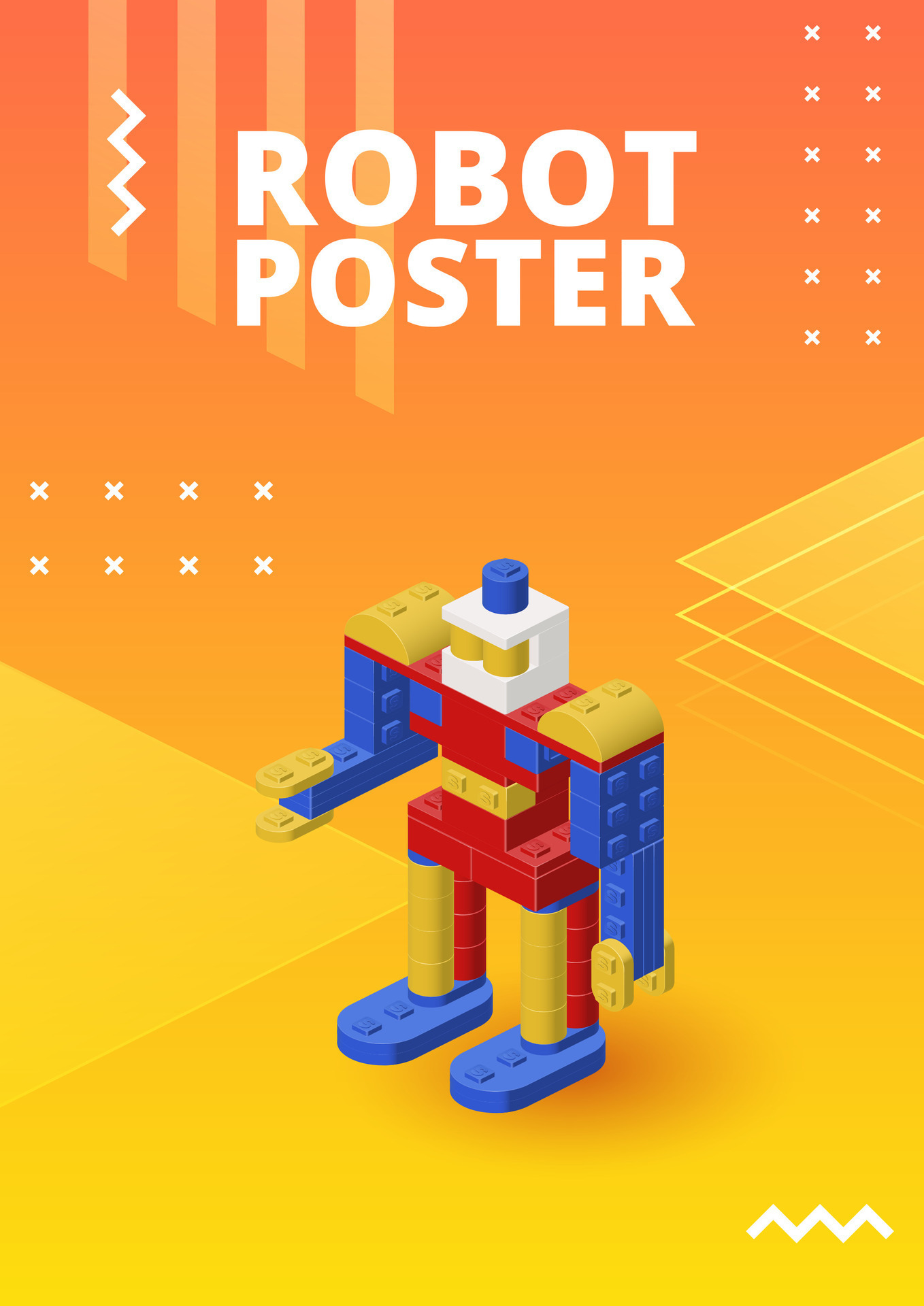 Robot Poster For Print And Design Vector Illustration 35154856 Vector Art At Vecteezy