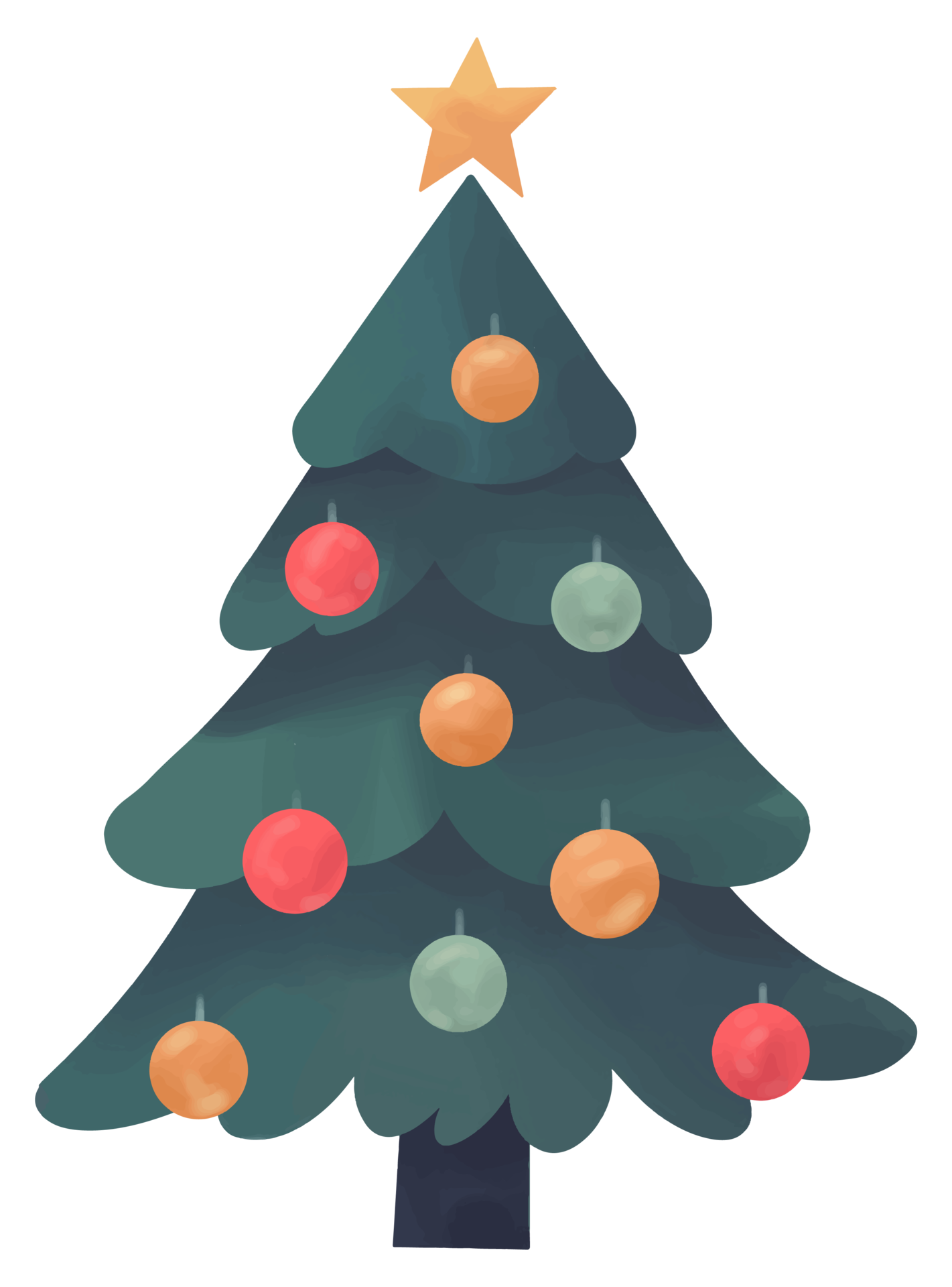 Colorful Christmas Tree Hand Drawn Style 35155572 Png