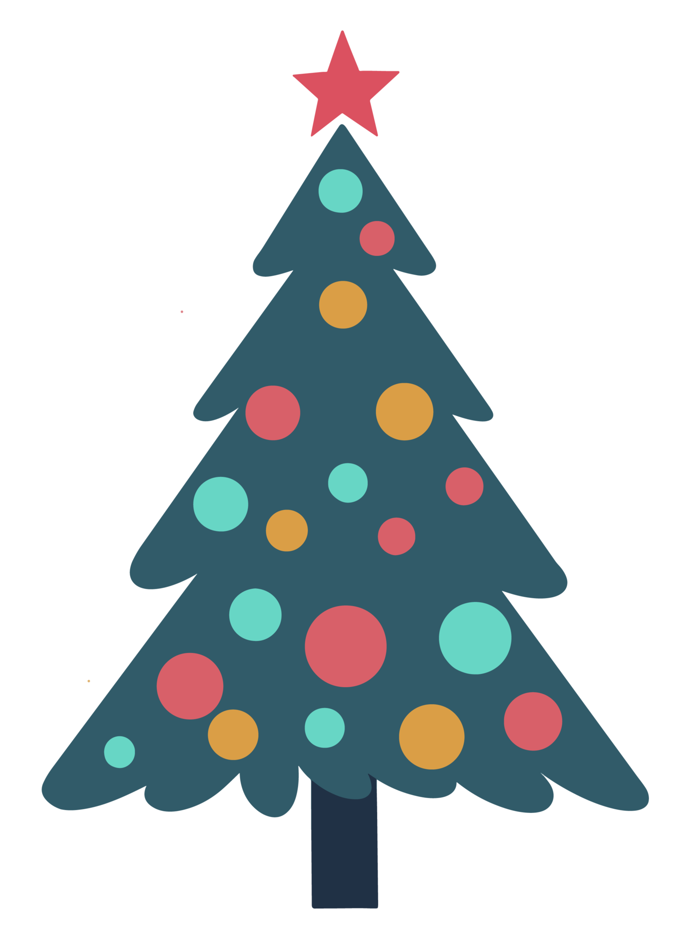 Colorful Christmas Tree Hand Drawn Style 35155575 Png