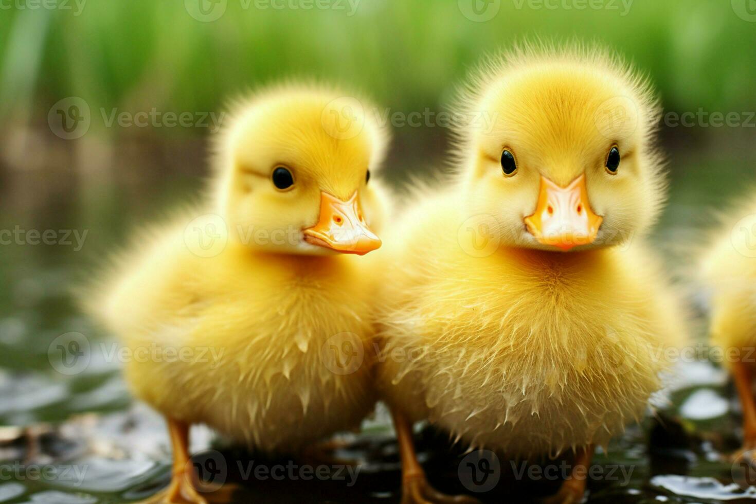 AI generated Cute fluffy small little yellow ducks AI Generated 35157494 Stock Photo at Vecteezy