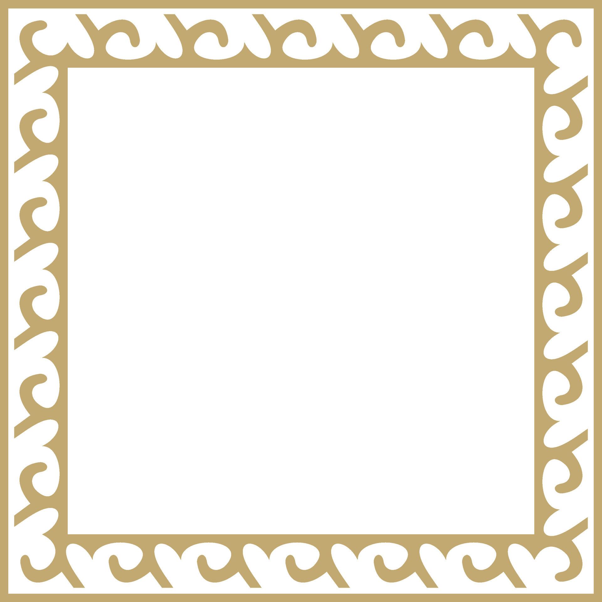 Vector Golden Square Kazakh National Ornament Ethnic Pattern Of The