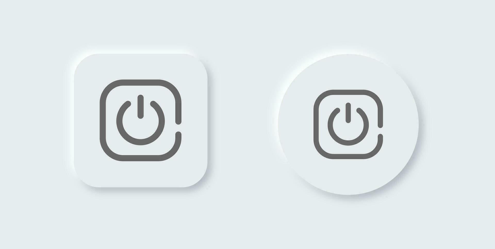 Activate Line Icon In Neomorphic Design Style Power Signs Vector