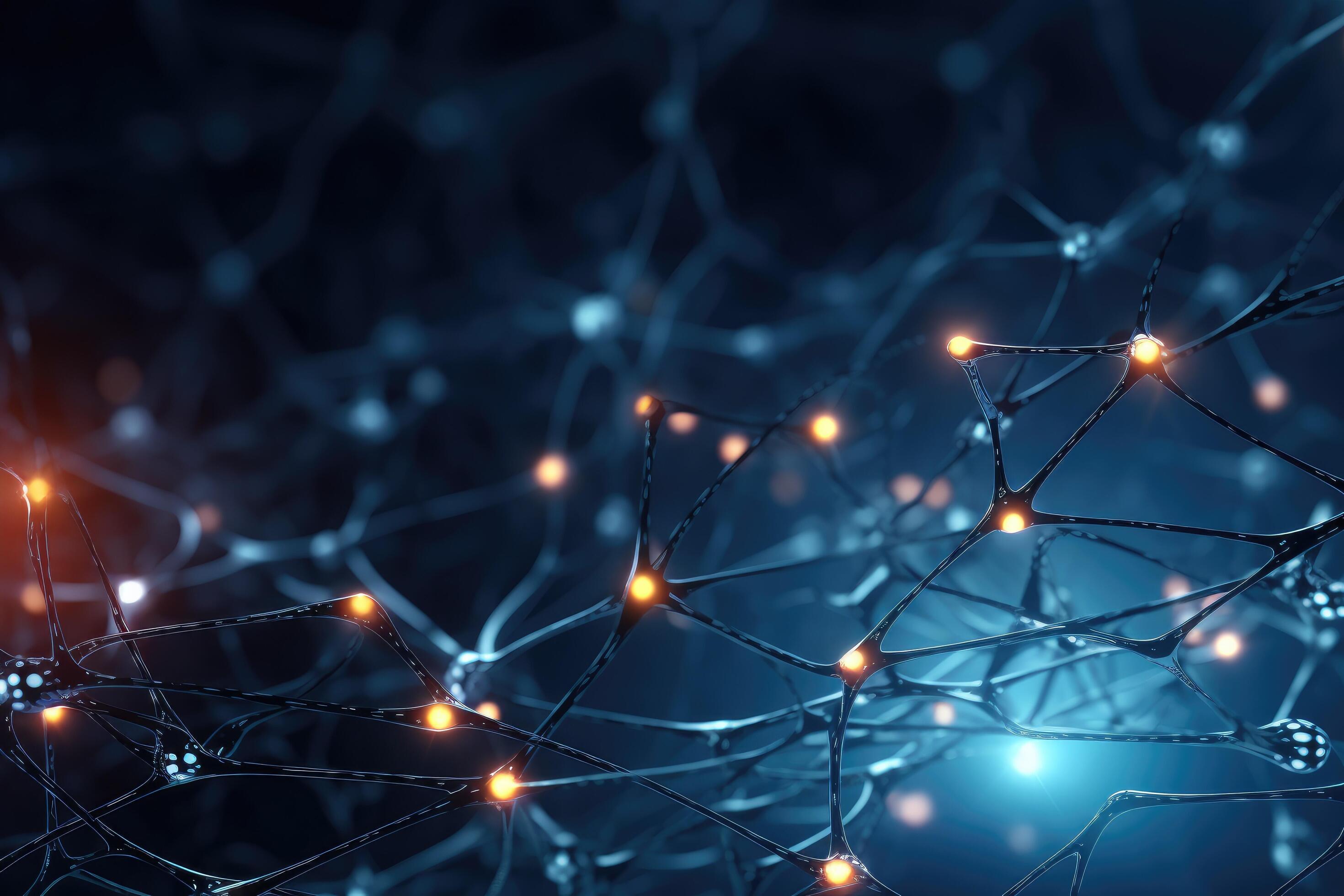 AI generated Abstract blue background with glowing dots and lines. 3D ...