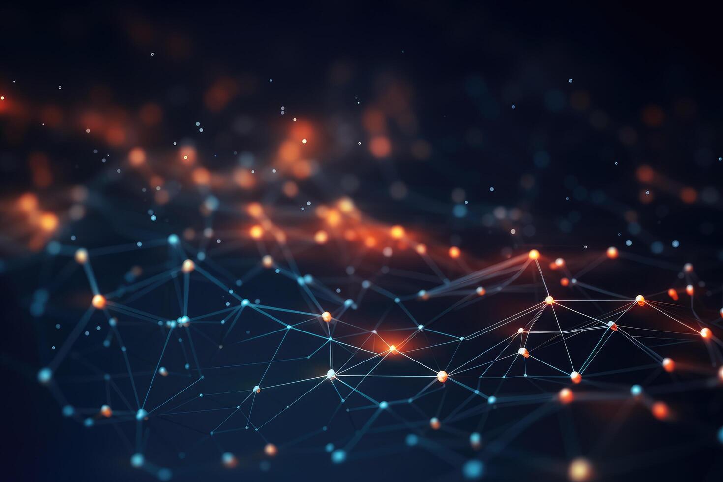 AI generated Abstract technology background with connecting dots and lines. Network concept. 3D ...