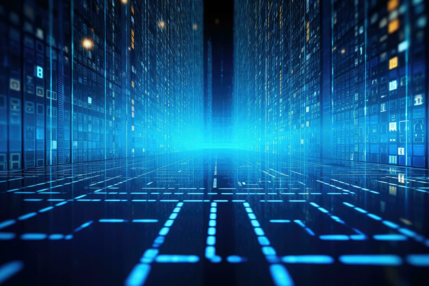 Ai Generated Futuristic Technology Background With Binary Code 3d