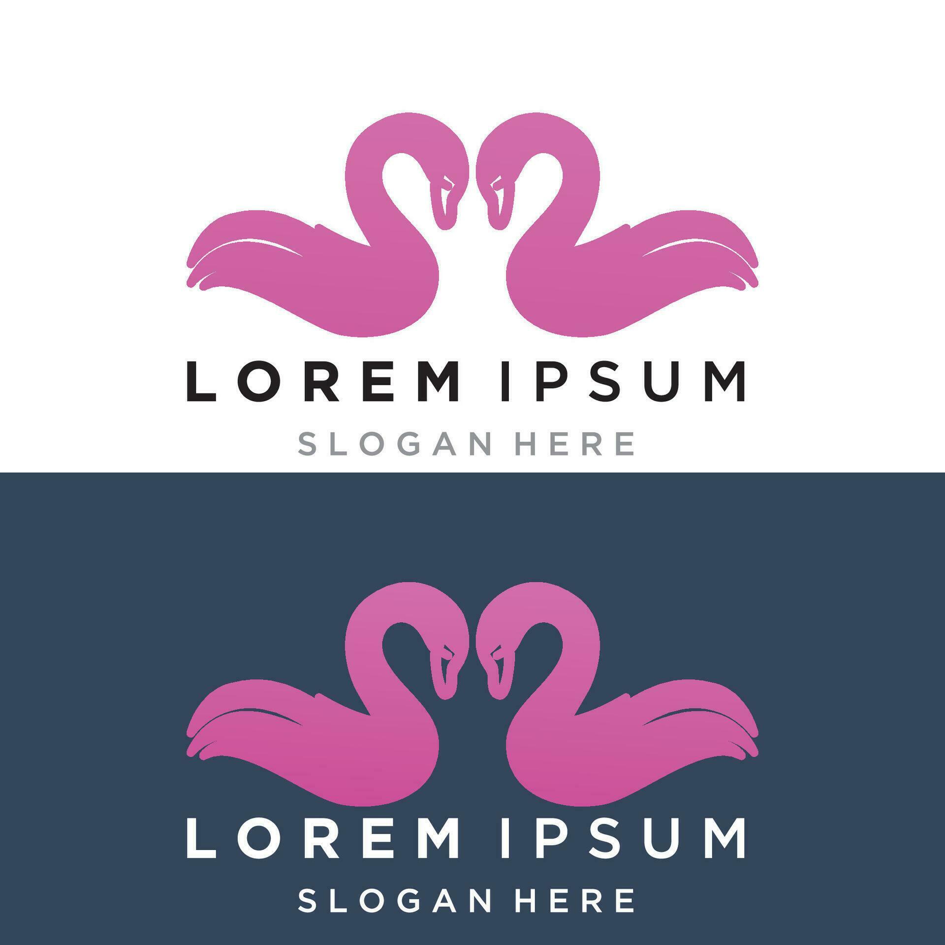 Swan Logo Icon Vector Illustration Design Template Elegant Flying Swan