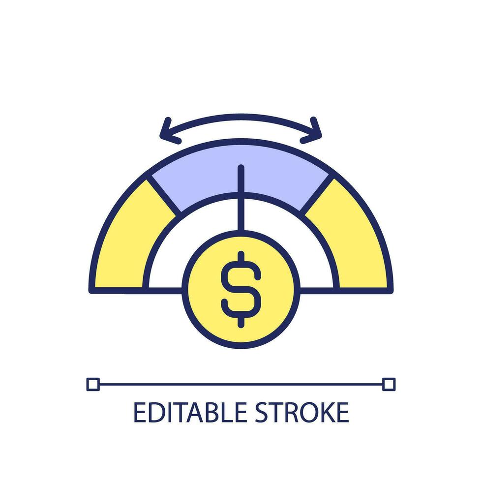 2d Editable Cost Control Icon Representing Construction Cost Isolated Vector Multicolor Thin