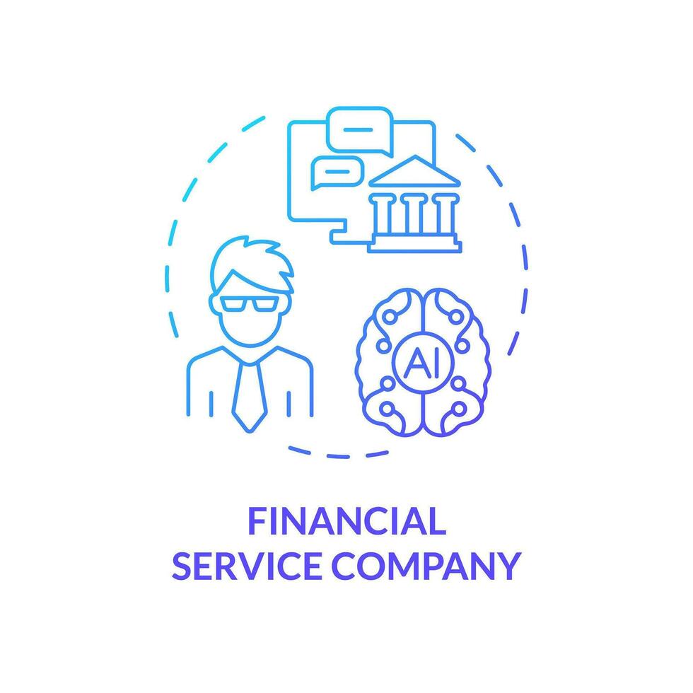 2d Gradient Financial Service Company Icon Isolated Vector Ai Engineer Creative Thin Line