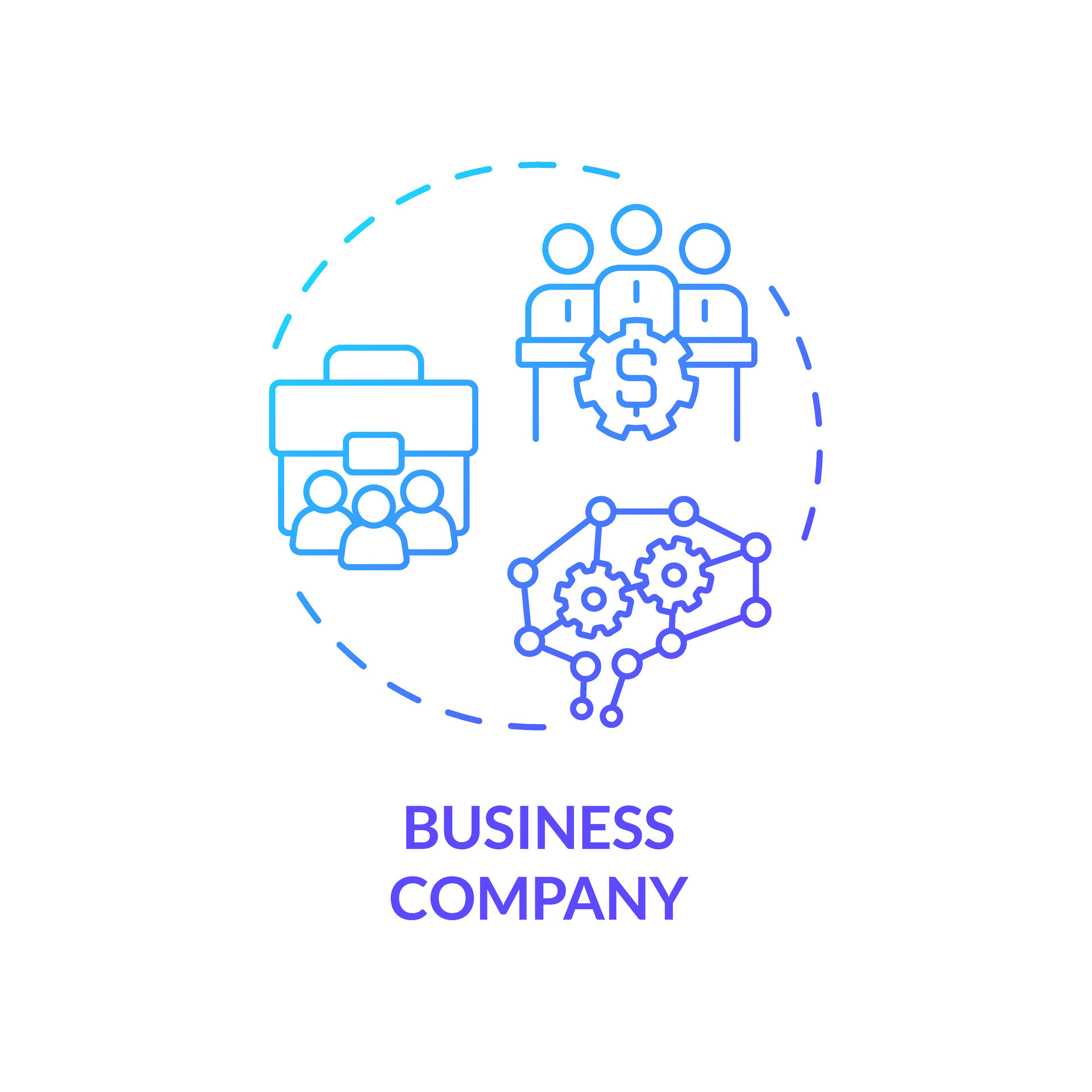 2d Gradient Business Company Icon Isolated Vector Ai Engineer Creative Thin Line Illustration