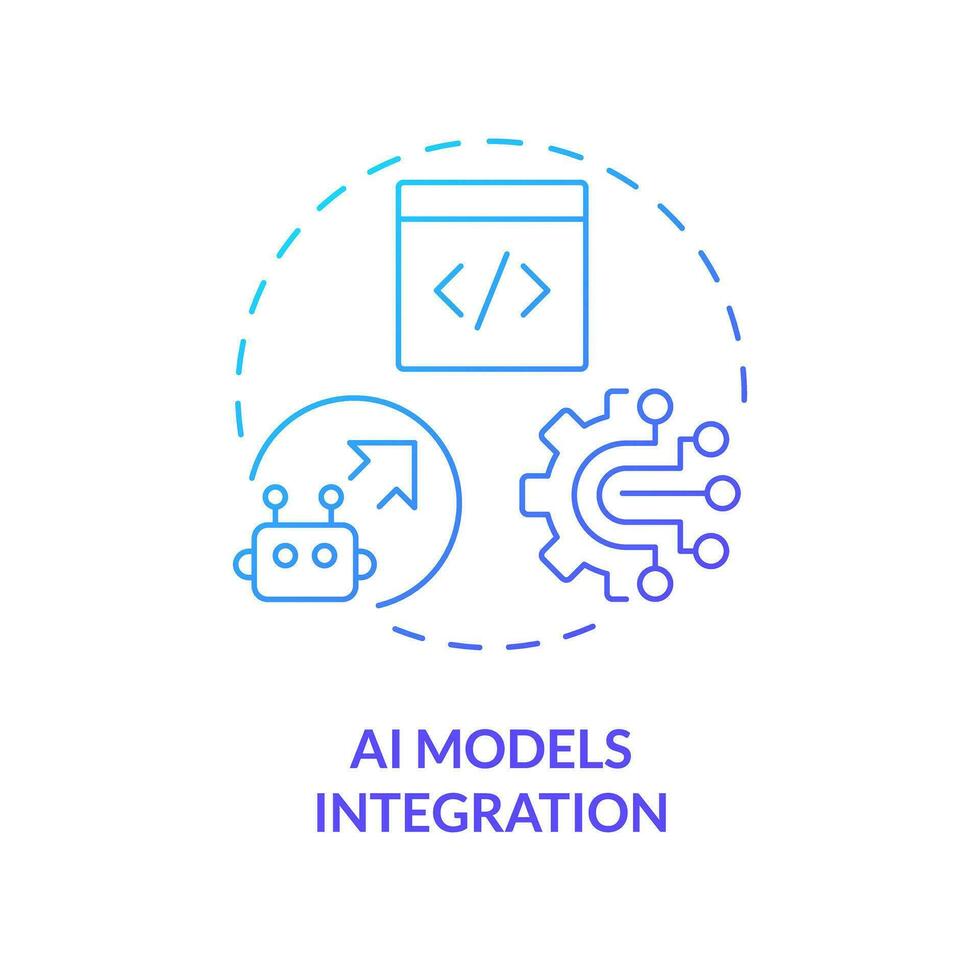 2d Gradient Ai Models Integration Icon Isolated Vector Ai Engineer Creative Thin Line