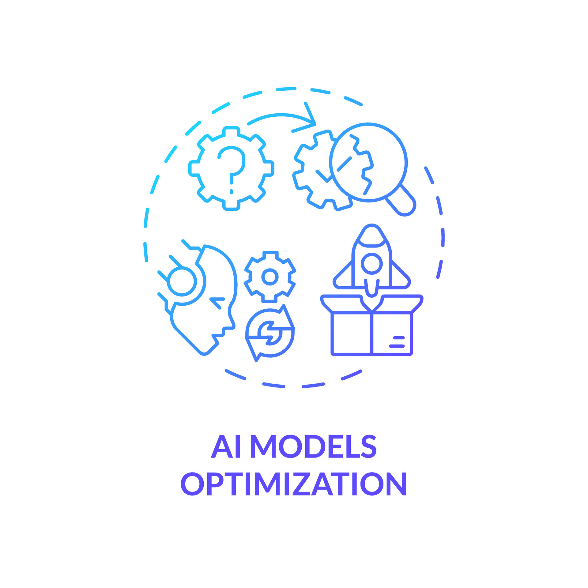 2d Gradient Ai Models Optimization Icon Isolated Vector Ai Engineer Creative Thin Line