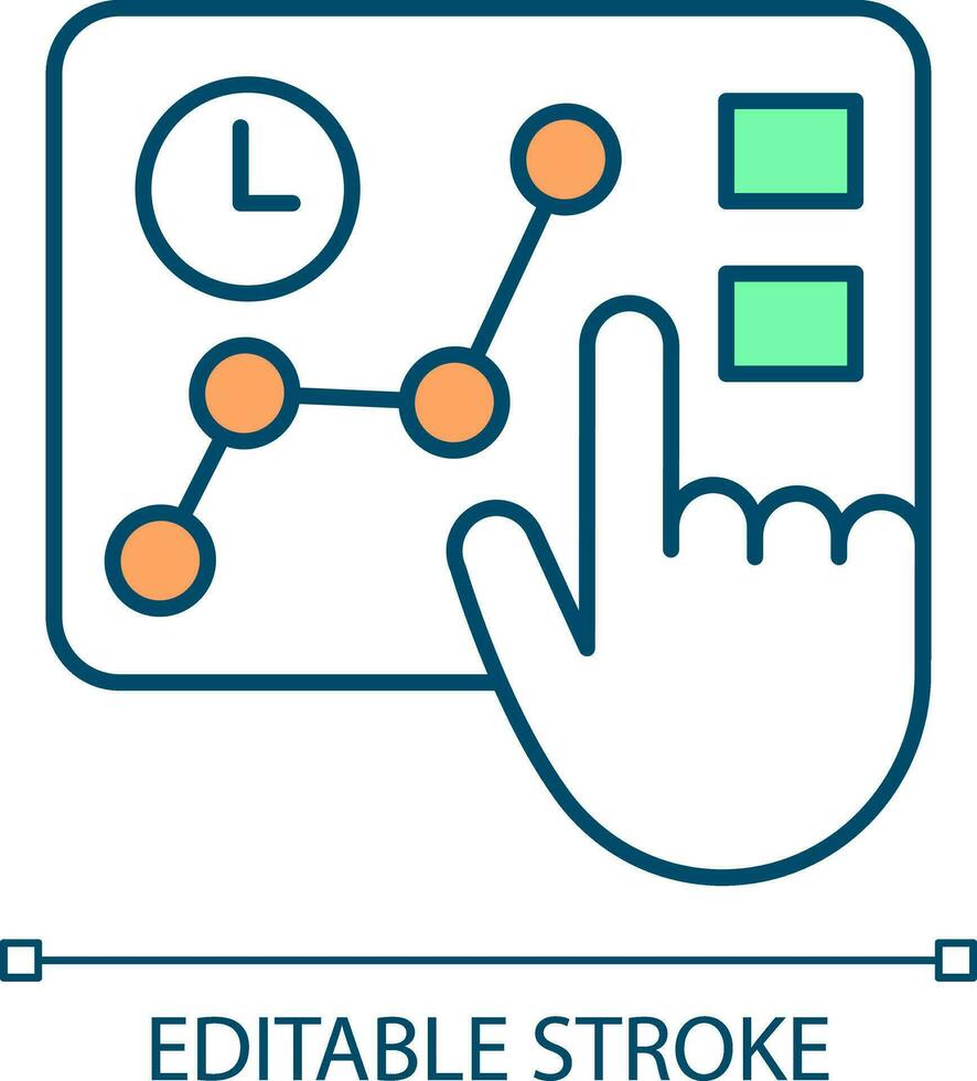 2D improve maintenance planning icon representing predictive ... 2D improve maintenance planning icon representing predictive ...