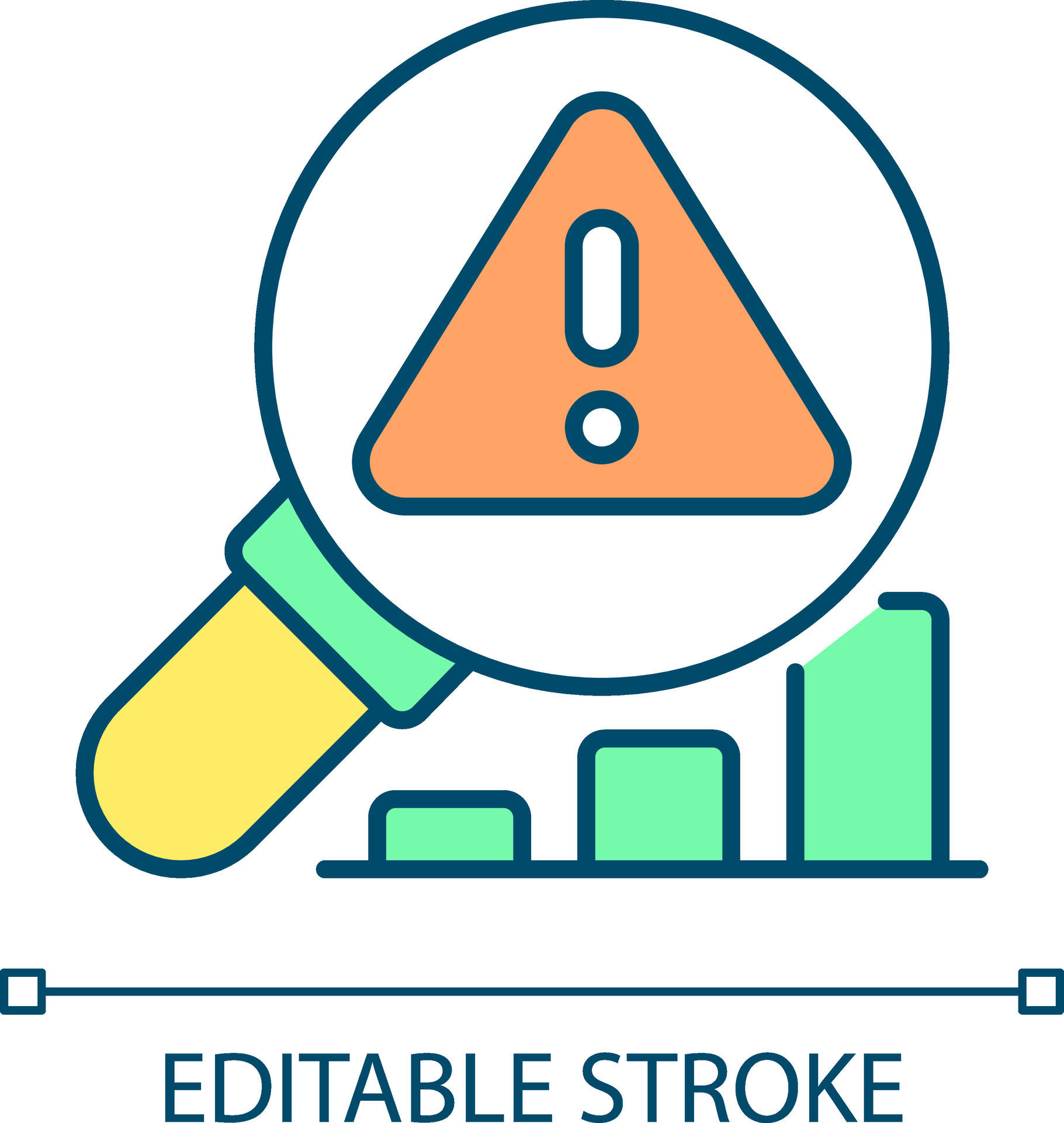 2D editable ultrasonic analysis icon representing predictive ... 2D editable ultrasonic analysis icon representing predictive ...