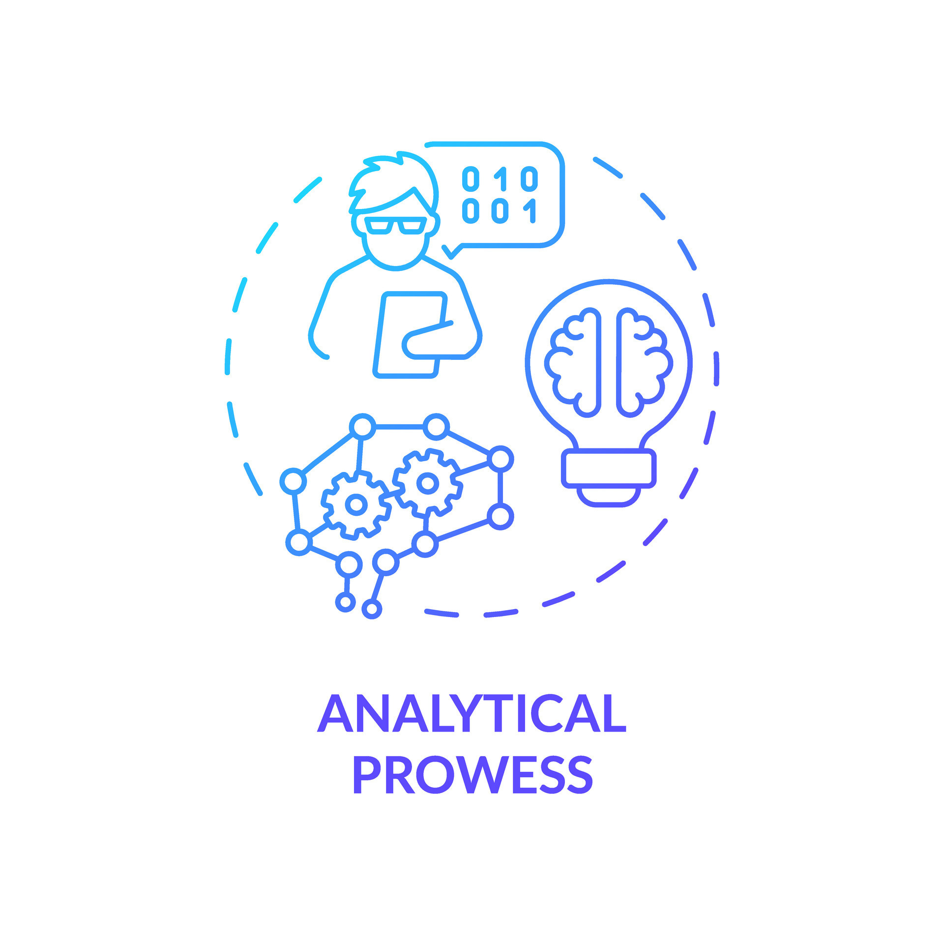2d Gradient Analytical Prowess Icon Isolated Vector Ai Engineer Creative Thin Line