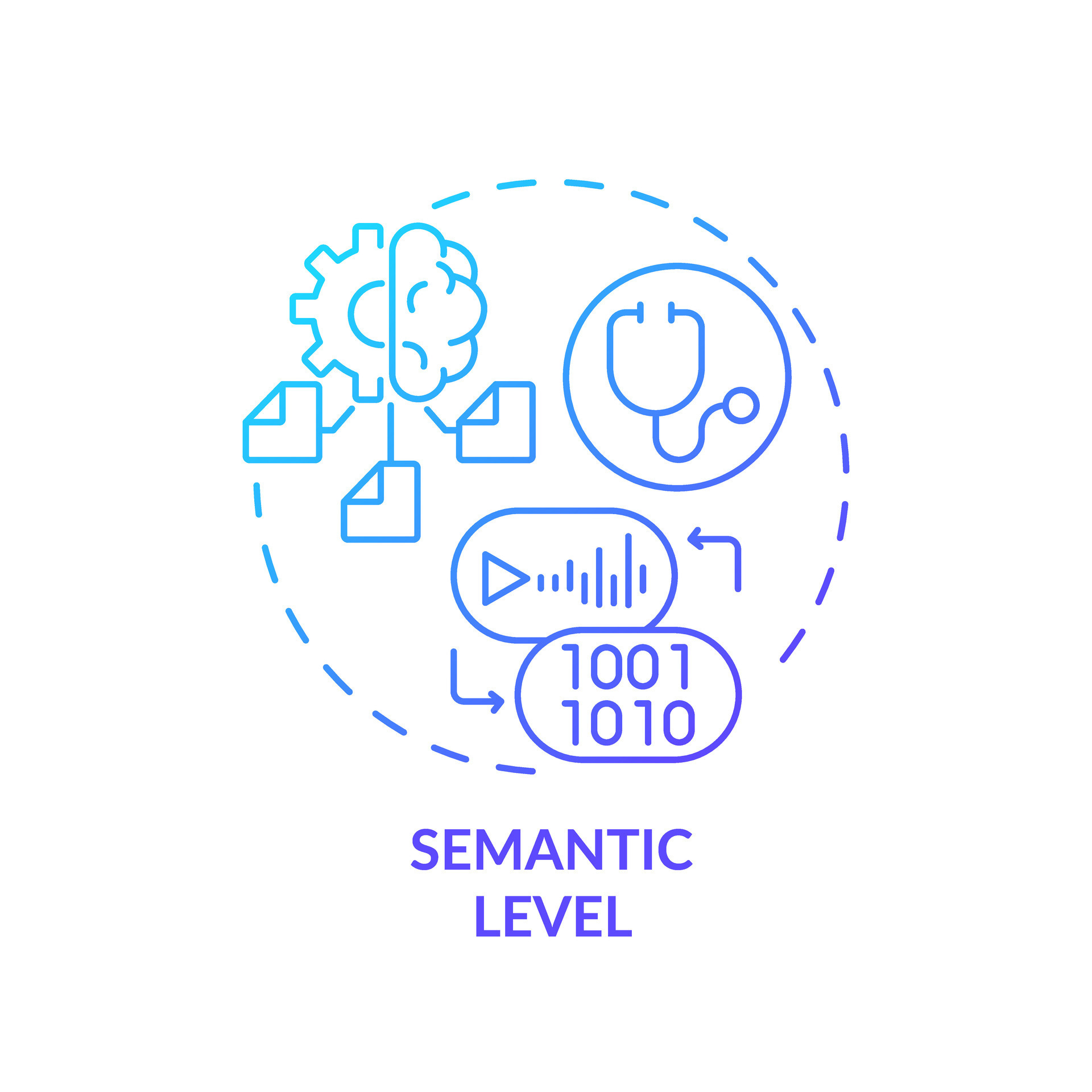 2D gradient blue icon semantic level concept, isolated vector, health ...