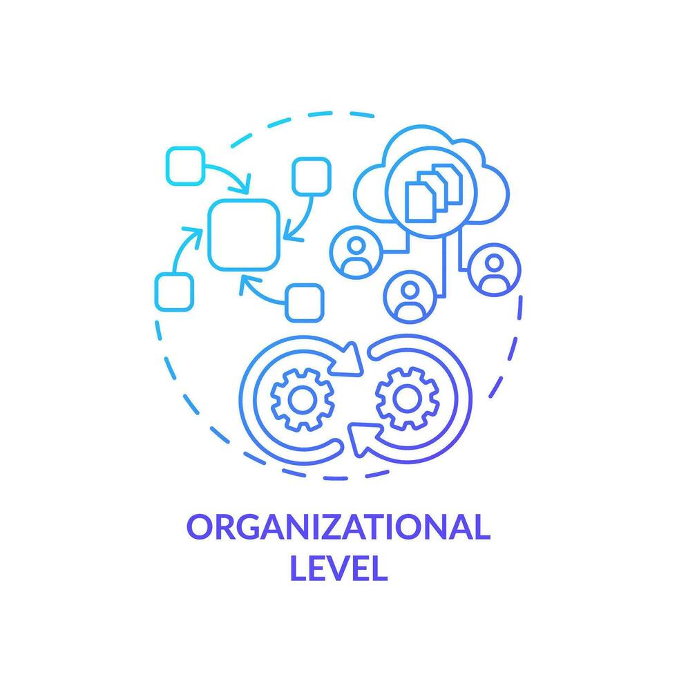 2d Gradient Blue Icon Organizational Level Concept Isolated Vector Health Interoperability