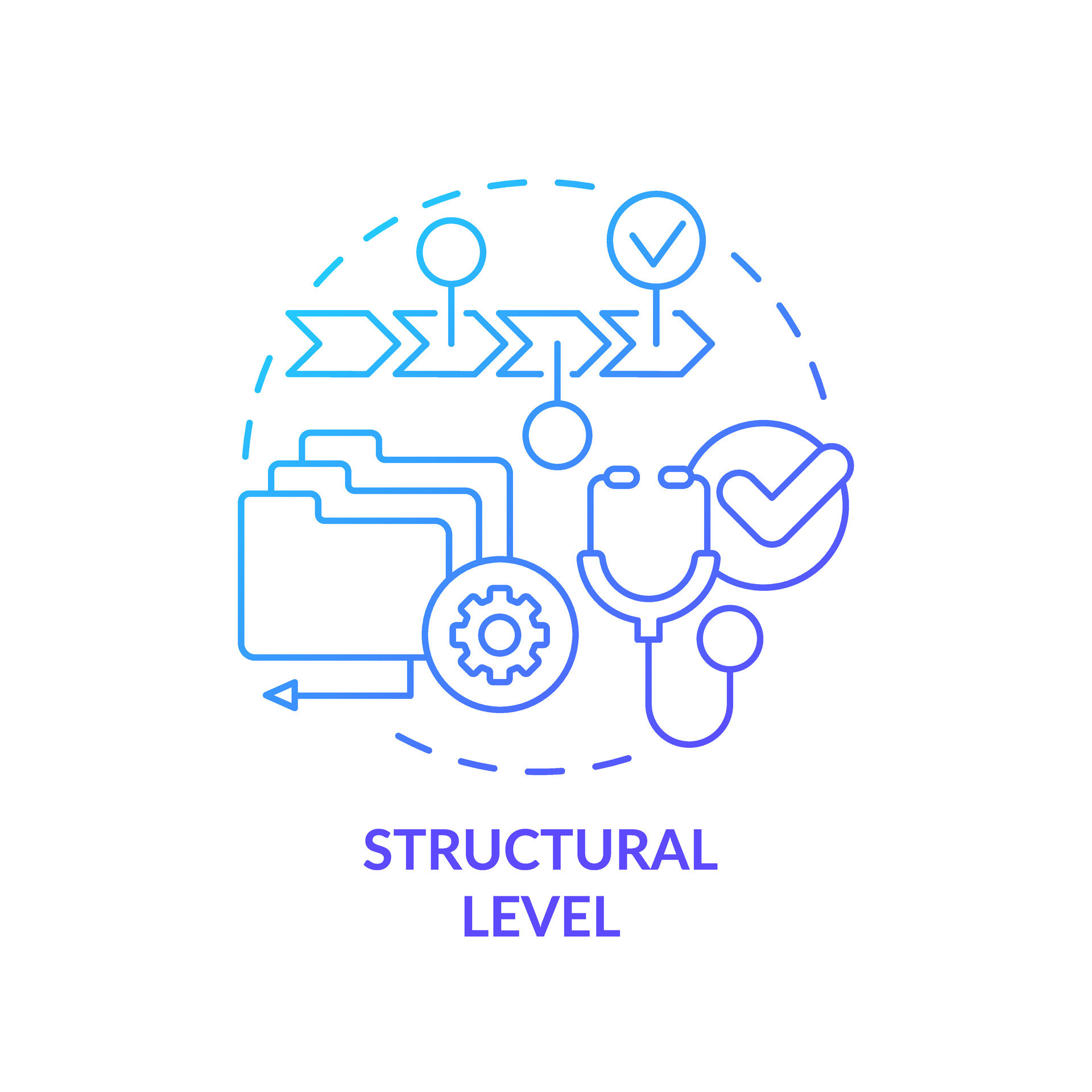 2d Gradient Blue Icon Structural Level Concept Isolated Vector Health Interoperability