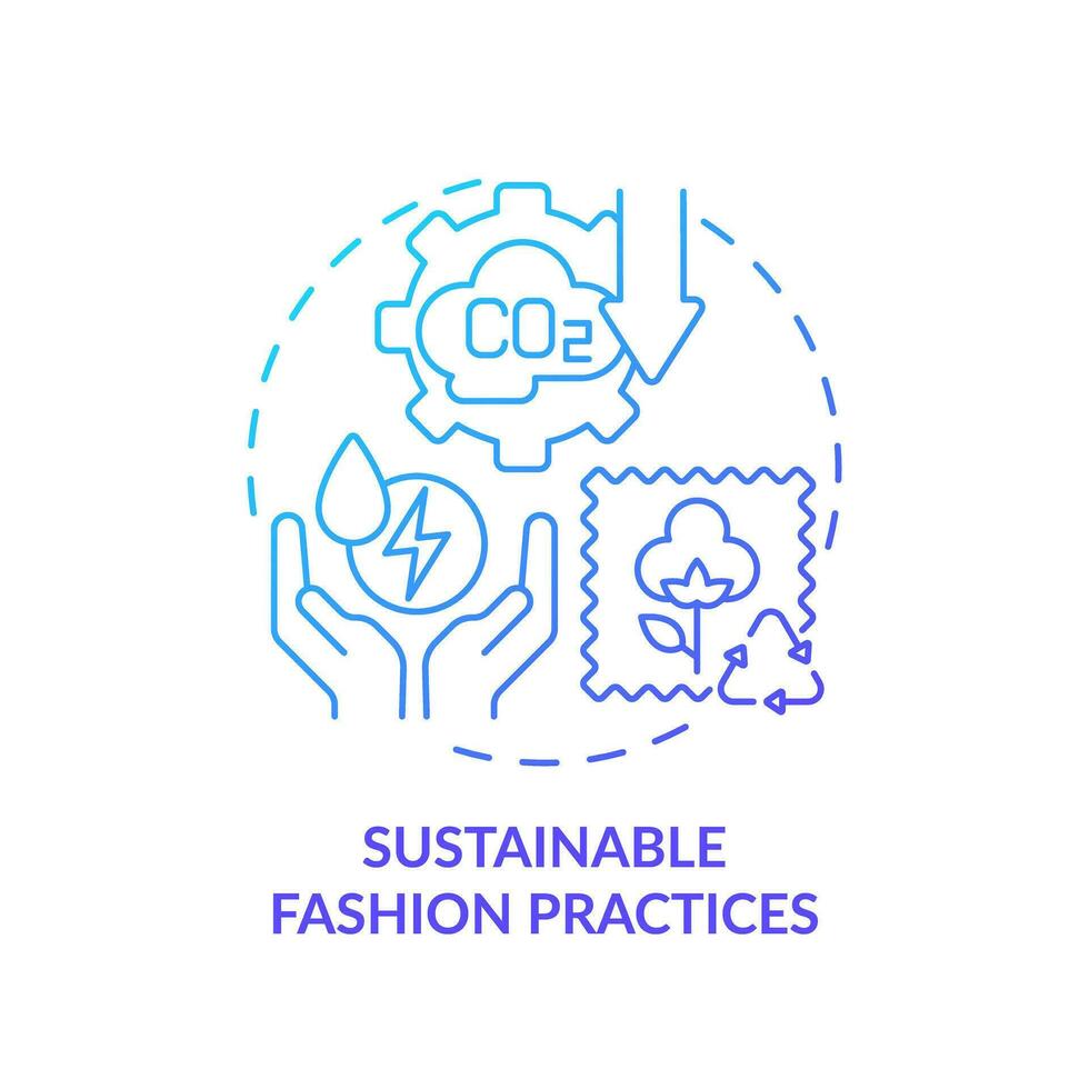 2D gradient icon sustainable fashion practices concept, simple isolated ... 2D gradient icon sustainable fashion practices concept, simple isolated ...