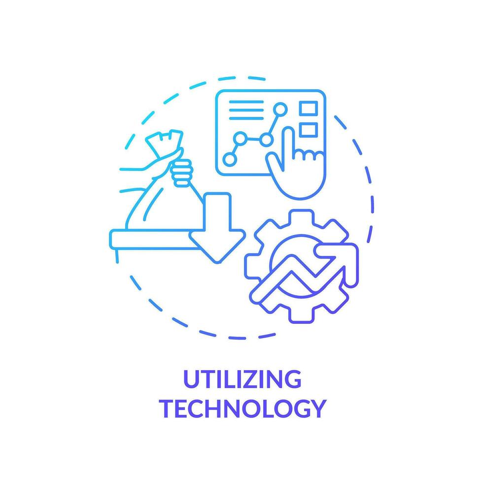 2d Gradient Icon Utilizing Technology Concept Simple Isolated Vector