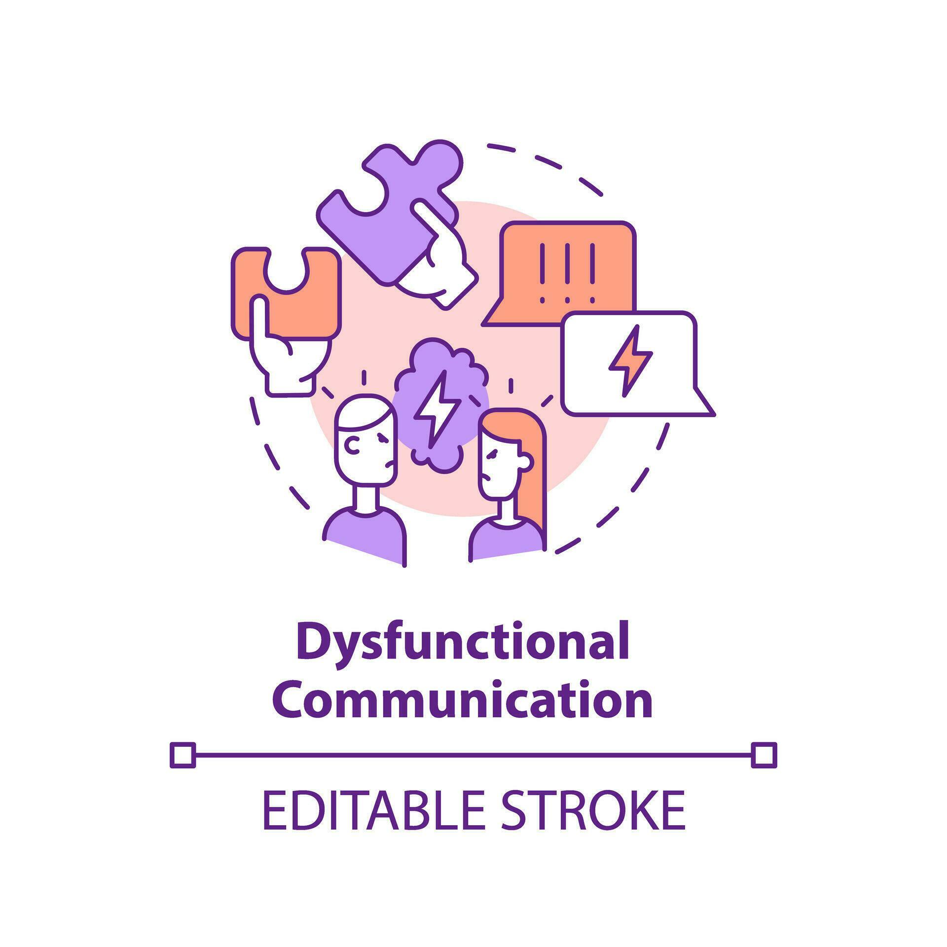 2d Editable Thin Line Icon Dysfunctional Communication Concept Isolated Vector Multicolor
