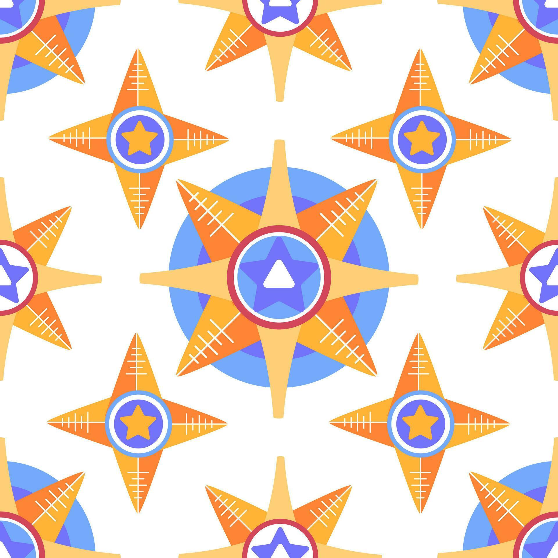 Vector Christmas pattern with Christmas stars in cartoon style ...