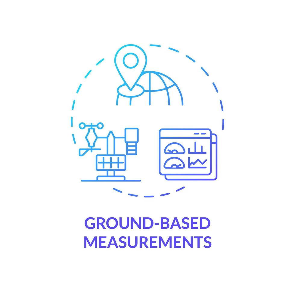 2d Gradient Ground Based Measurements Icon Simple Isolated Vector