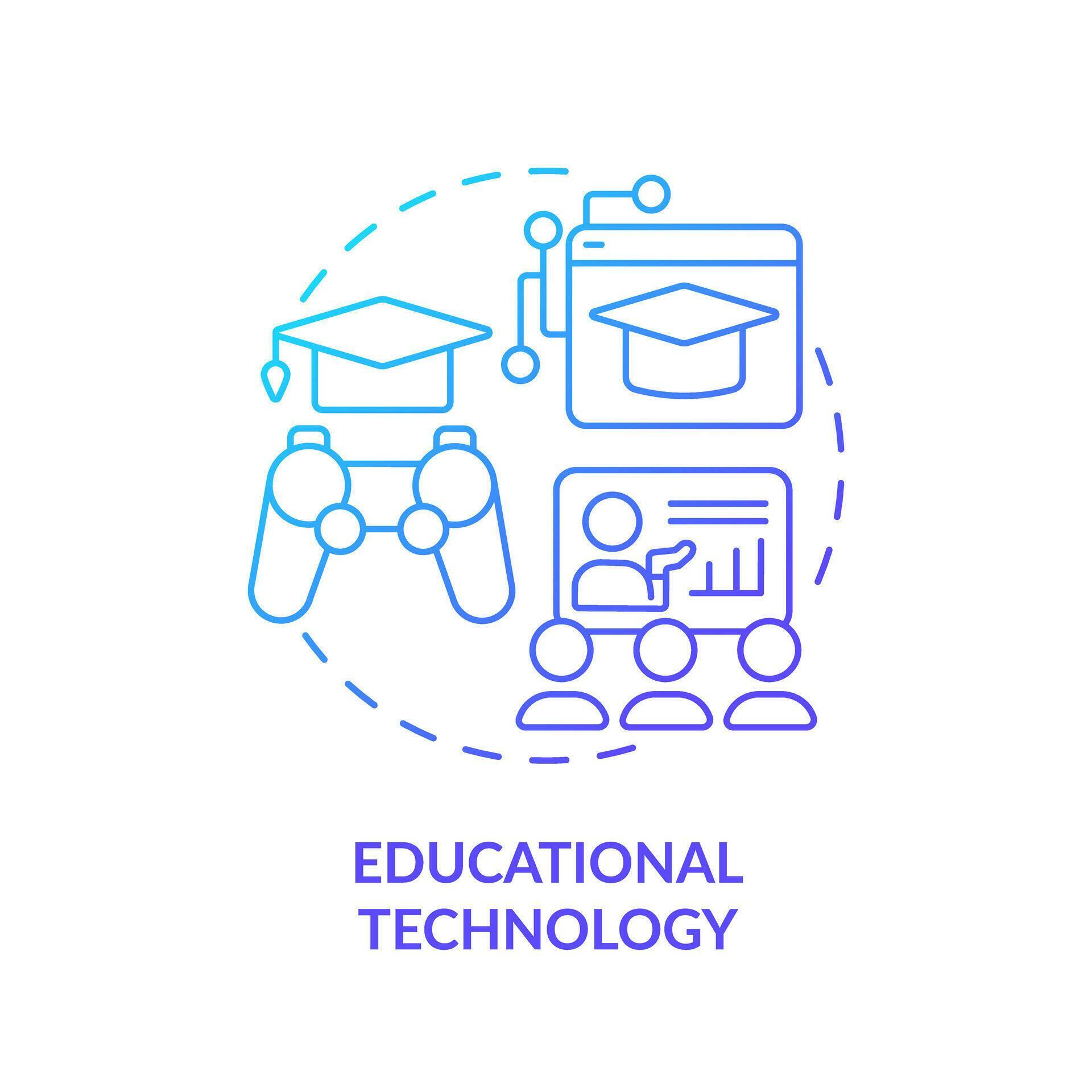 2d Gradient Educational Technology Icon Simple Vector Thin Line