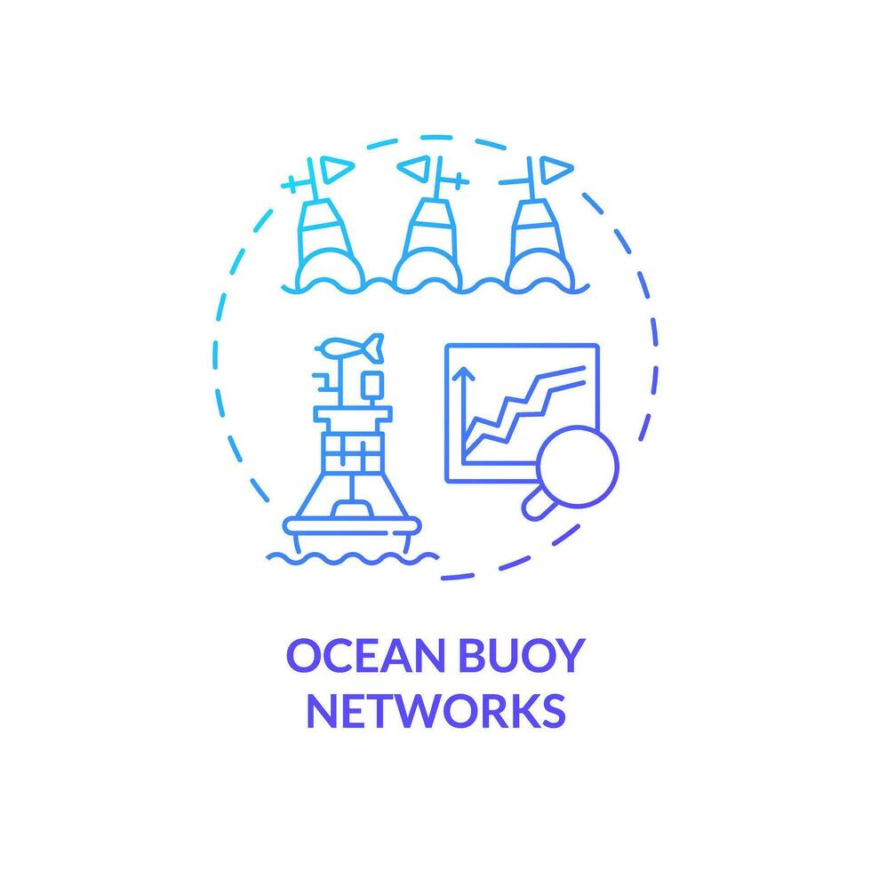 2D gradient ocean buoy networks icon, simple isolated vector, climate ... 2D gradient ocean buoy networks icon, simple isolated vector, climate ...