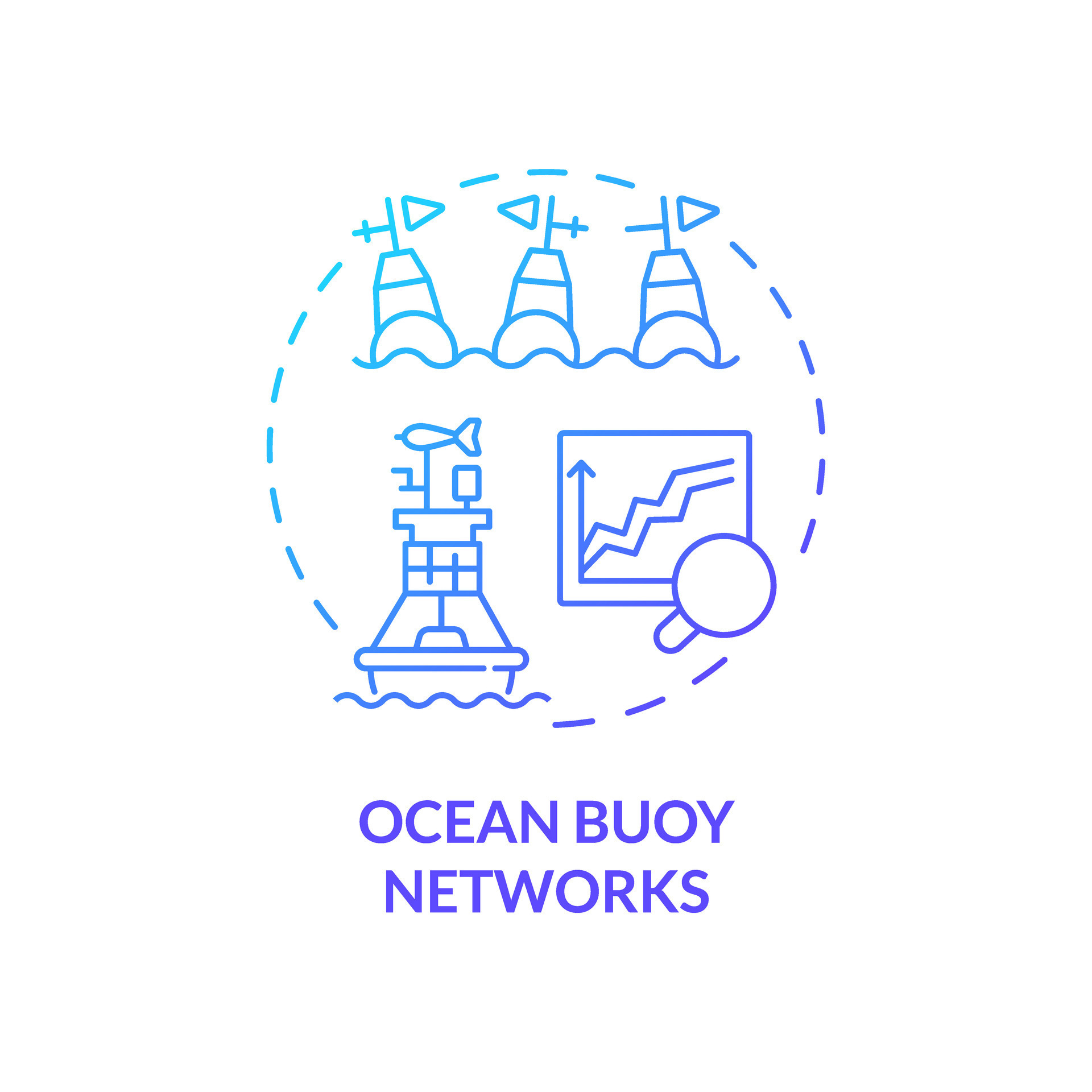 2d Gradient Ocean Buoy Networks Icon Simple Isolated Vector Climate