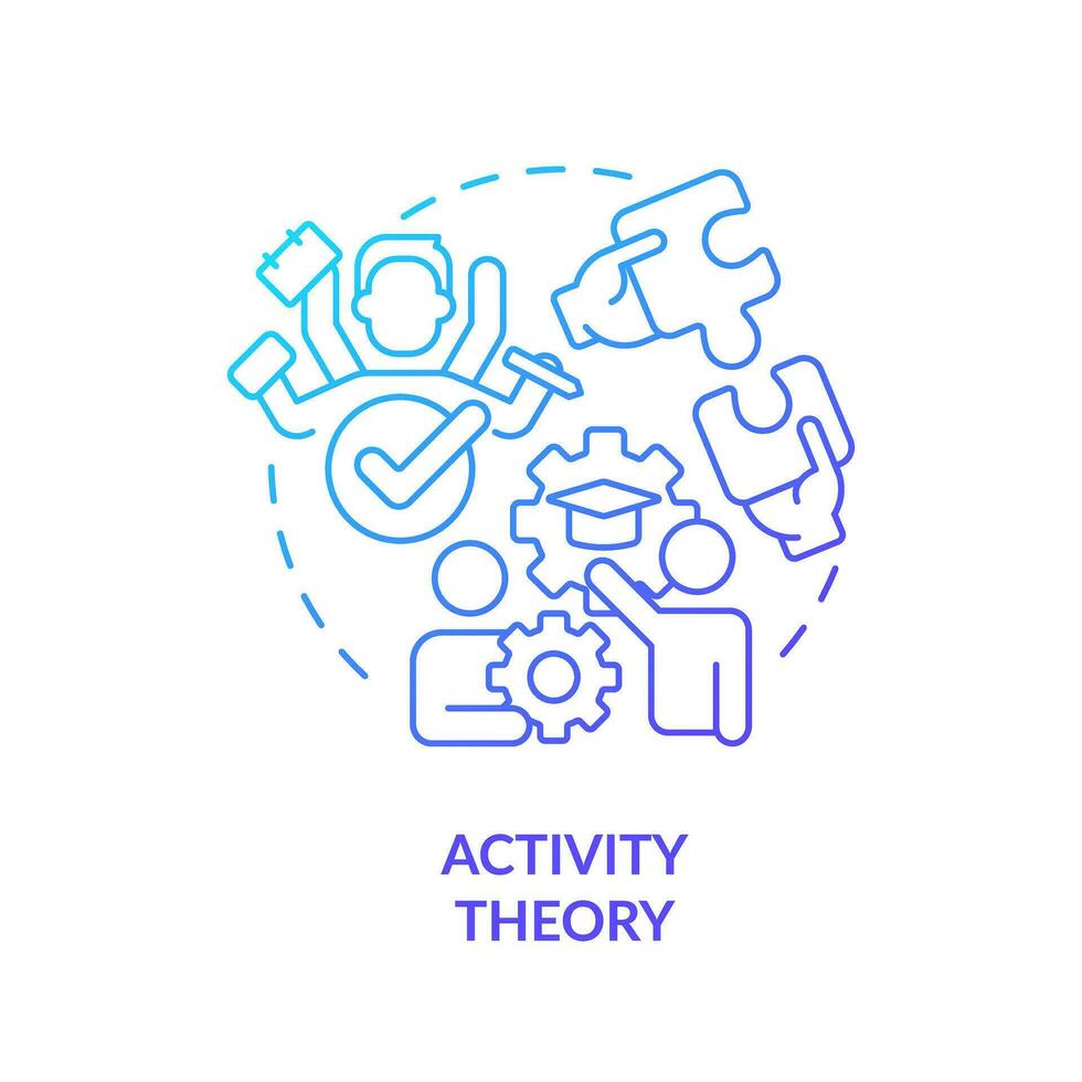 2d Gradient Activity Theory Icon Simple Vector Thin Line Illustration Representing Learning