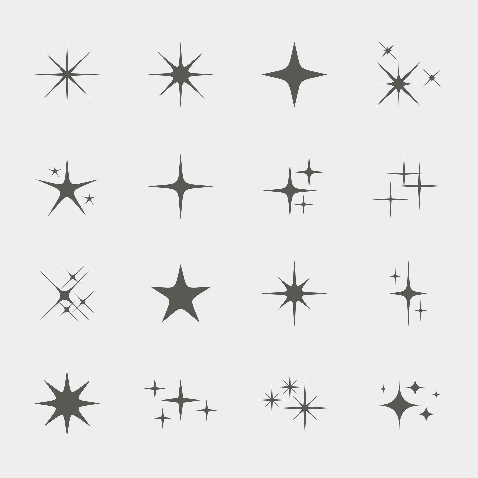 set of flat sparkling star illustration vector 35167761 Vector Art at Vecteezy
