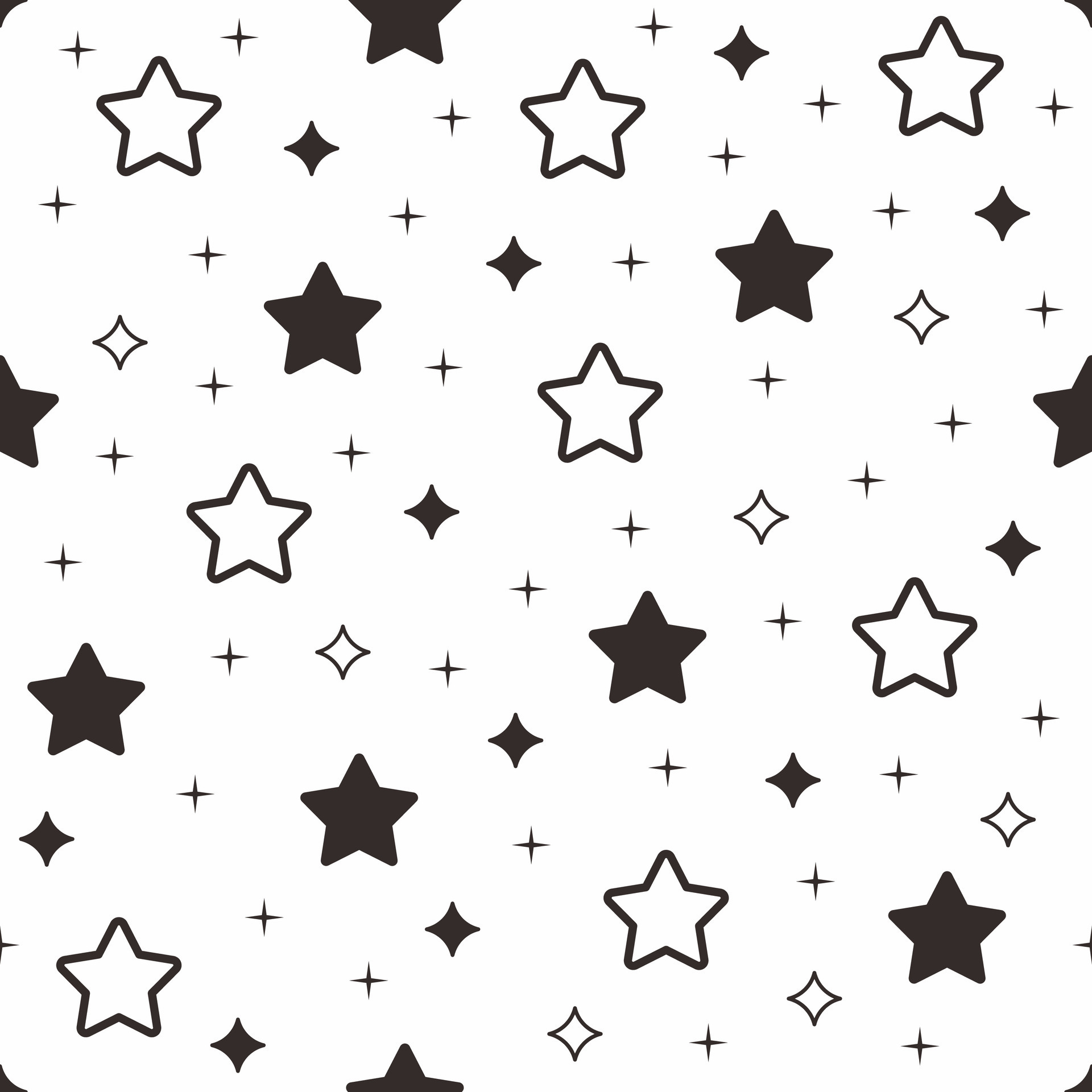 Seamless Star Pattern Design Simple Flat Unique Star Pattern Template