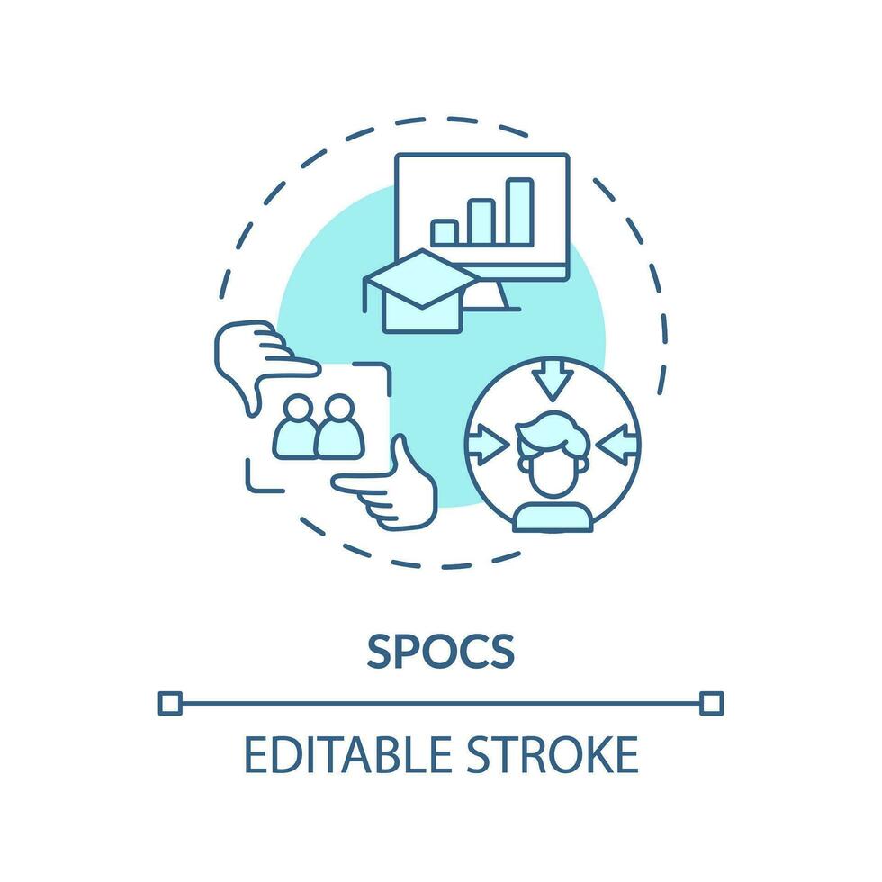 2d Editable Blue Icon Spocs Concept Monochromatic Isolated Vector