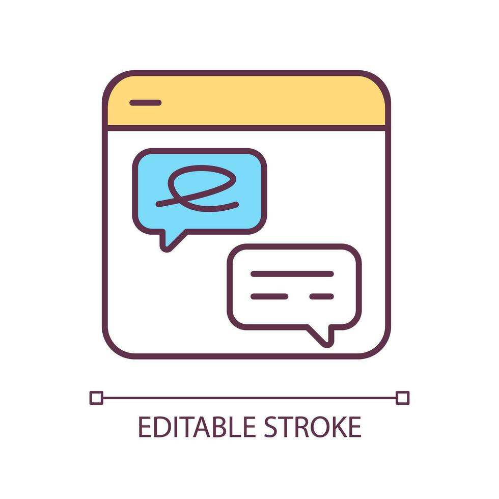 2d Editable Communications Methods Icon Representing Online Therapy Isolated Vector Multicolor