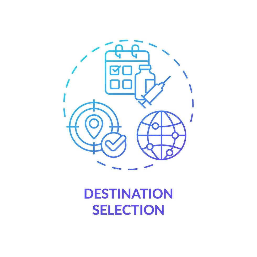 2D gradient destination selection icon, simple isolated vector, medical ... 2D gradient destination selection icon, simple isolated vector, medical ...
