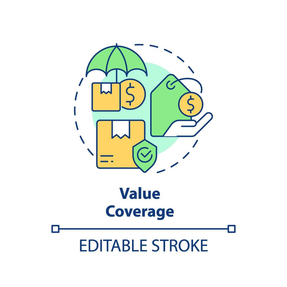 2d Editable Value Coverage Icon Representing Moving Service Simple