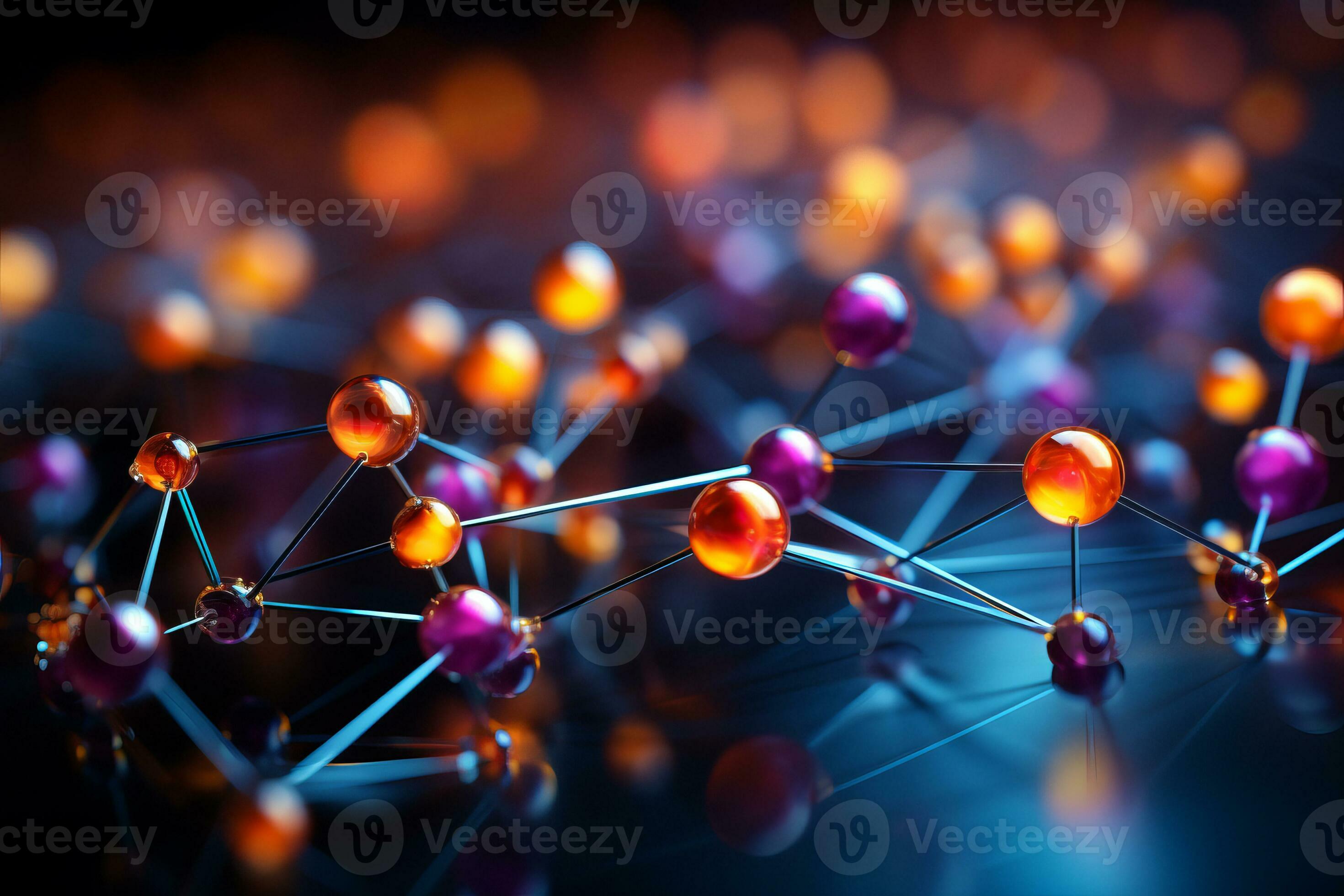 AI generated A symbolic image presenting a molecular atom model ...