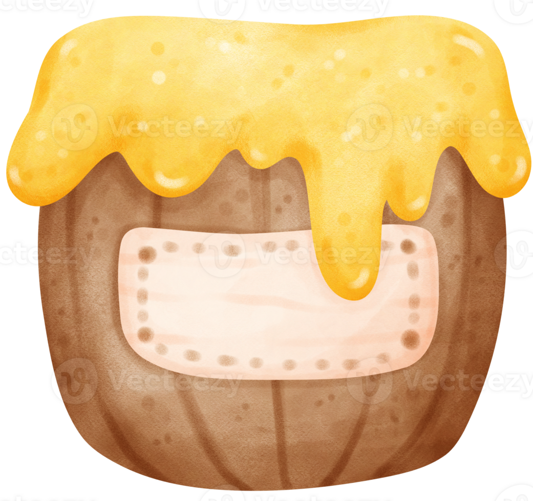 Cute Honey Pot Watercolor Illustration 35174342 Png