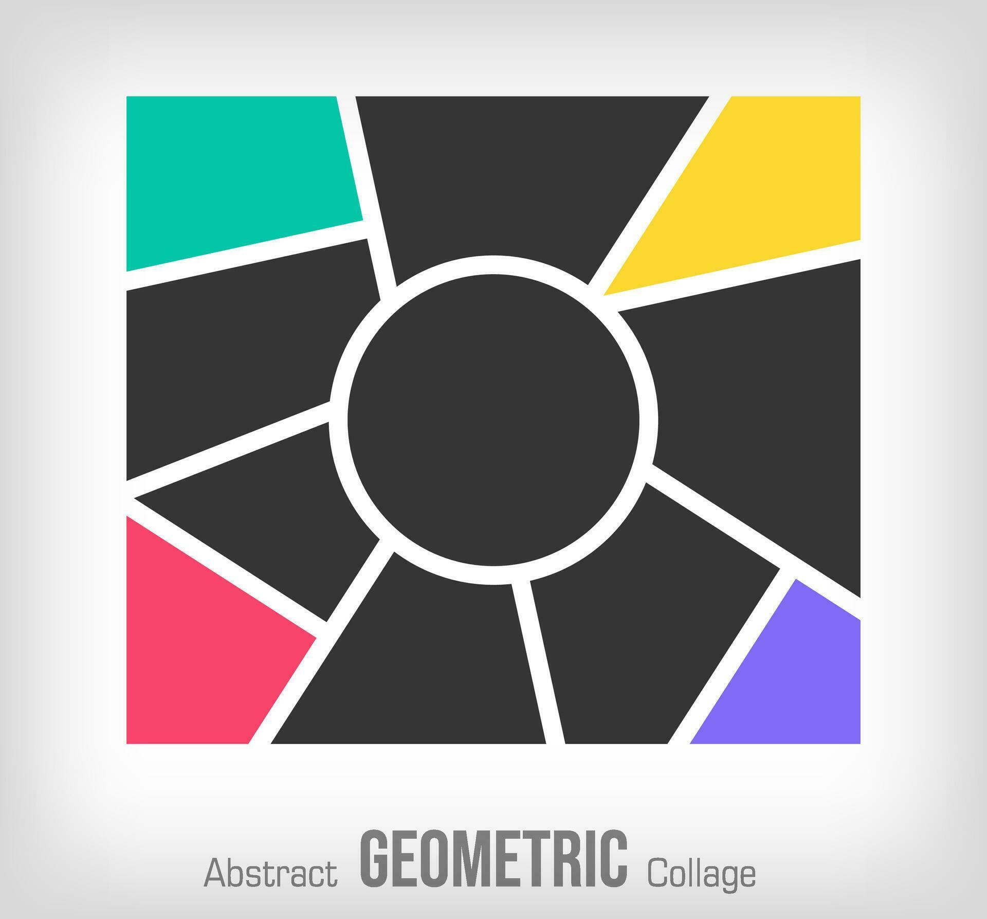 Photo round collage frames template. Colorful Photo collage frames template for family design ...